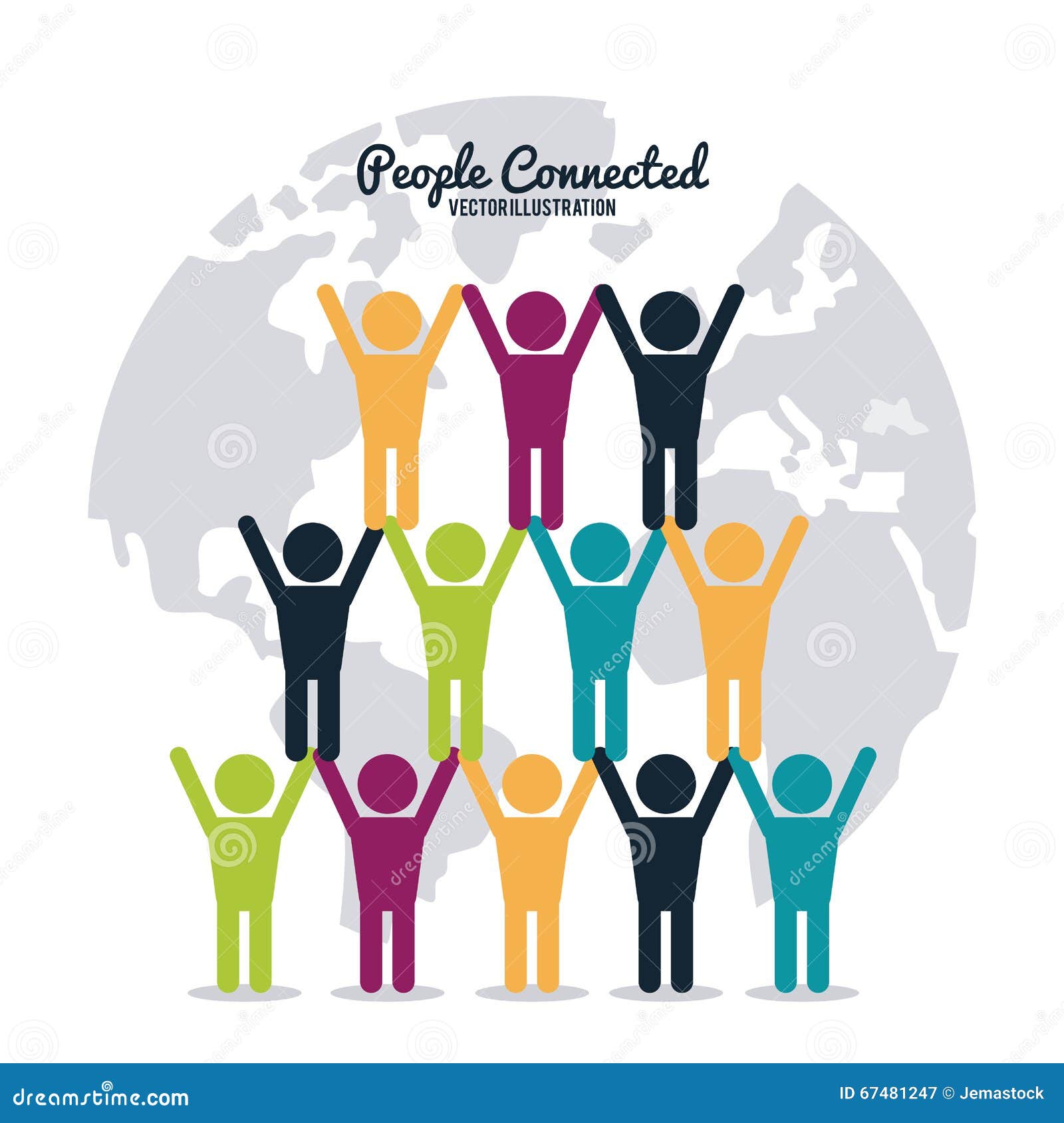 People connected design stock vector. Illustration of friendship - 67481247