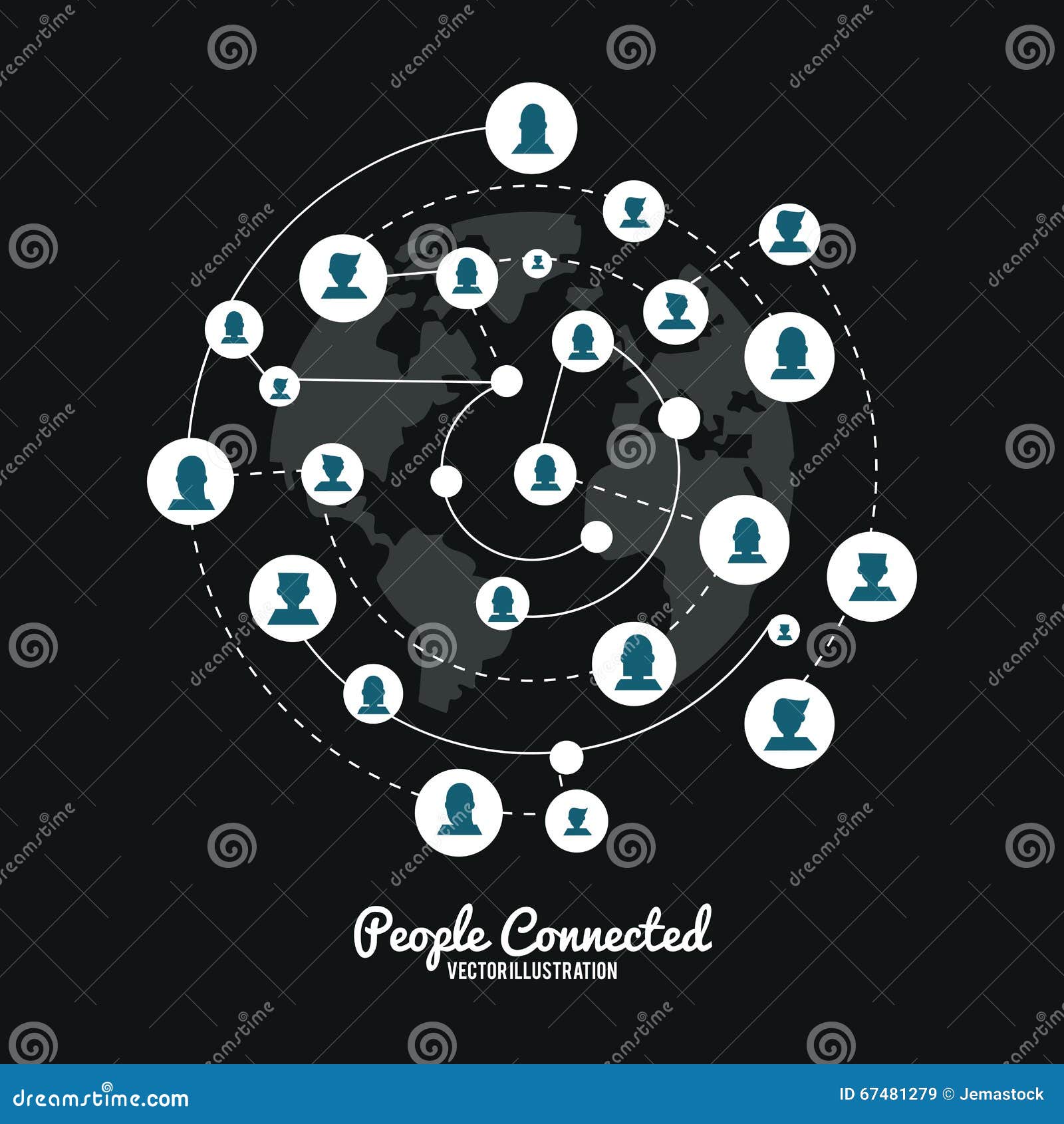 People connected design stock vector. Illustration of pictogram - 67481279