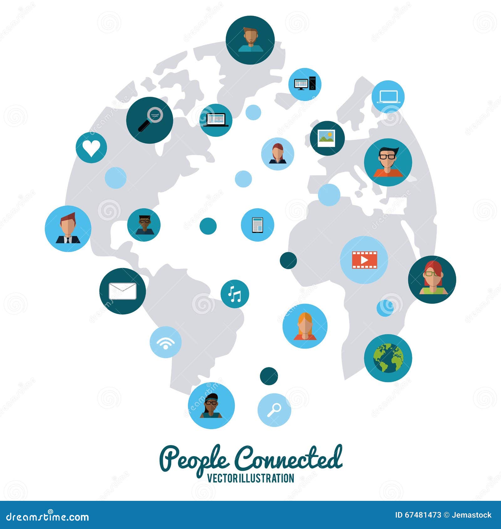 People connected design stock vector. Illustration of design - 67481473