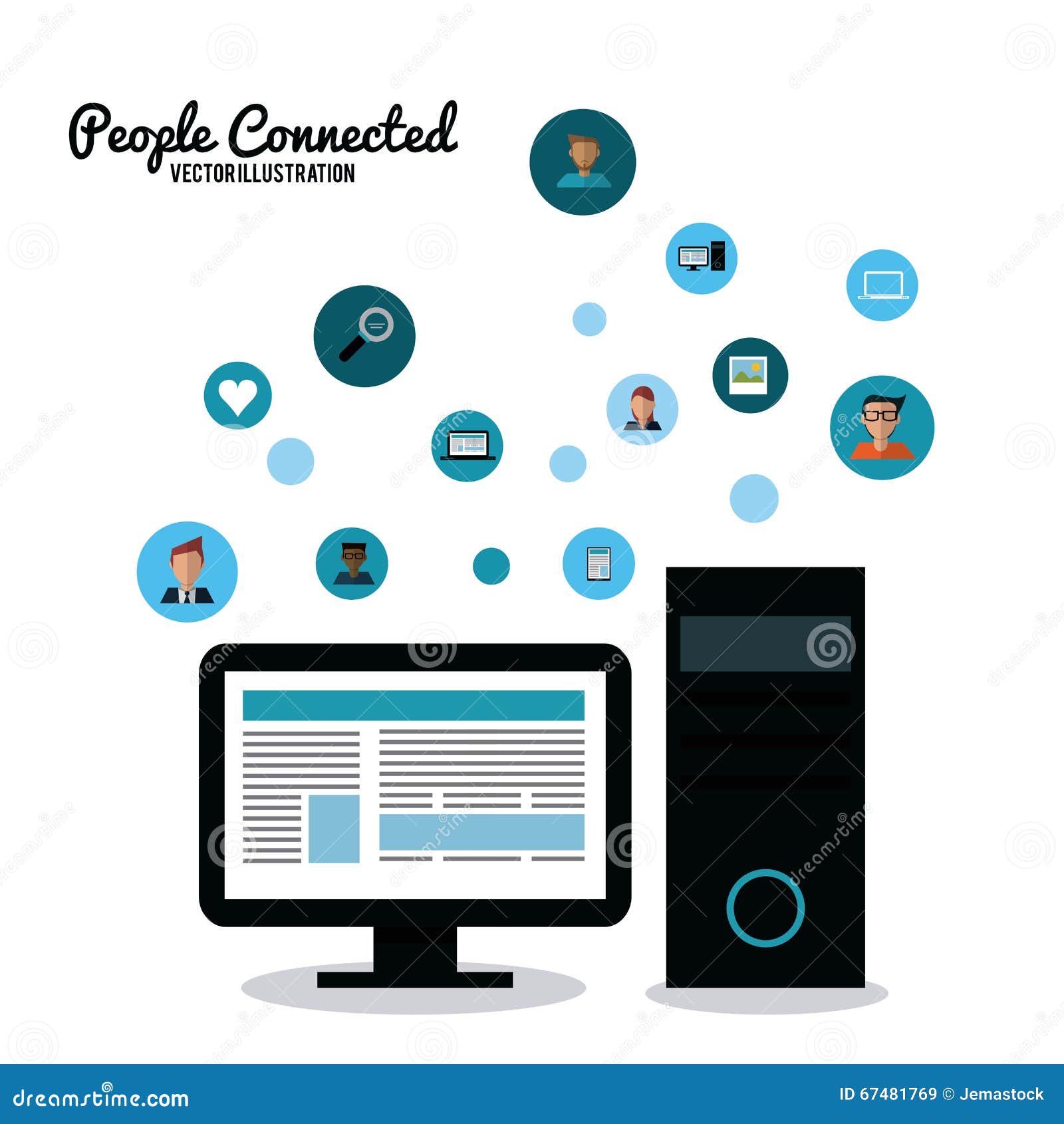 People connected design stock vector. Illustration of male - 67481769