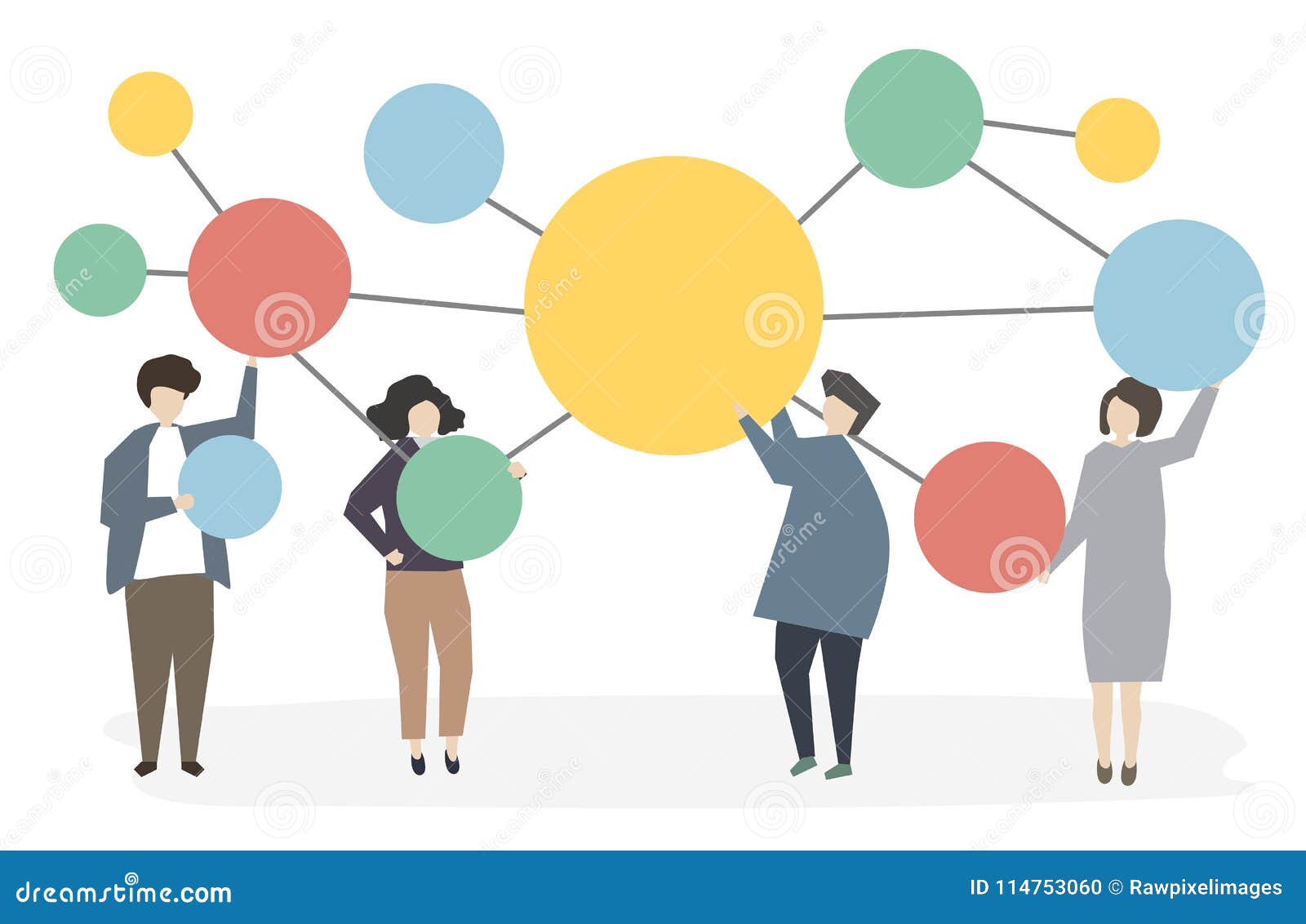 People Connected and Networking Illustration Stock Illustration ...