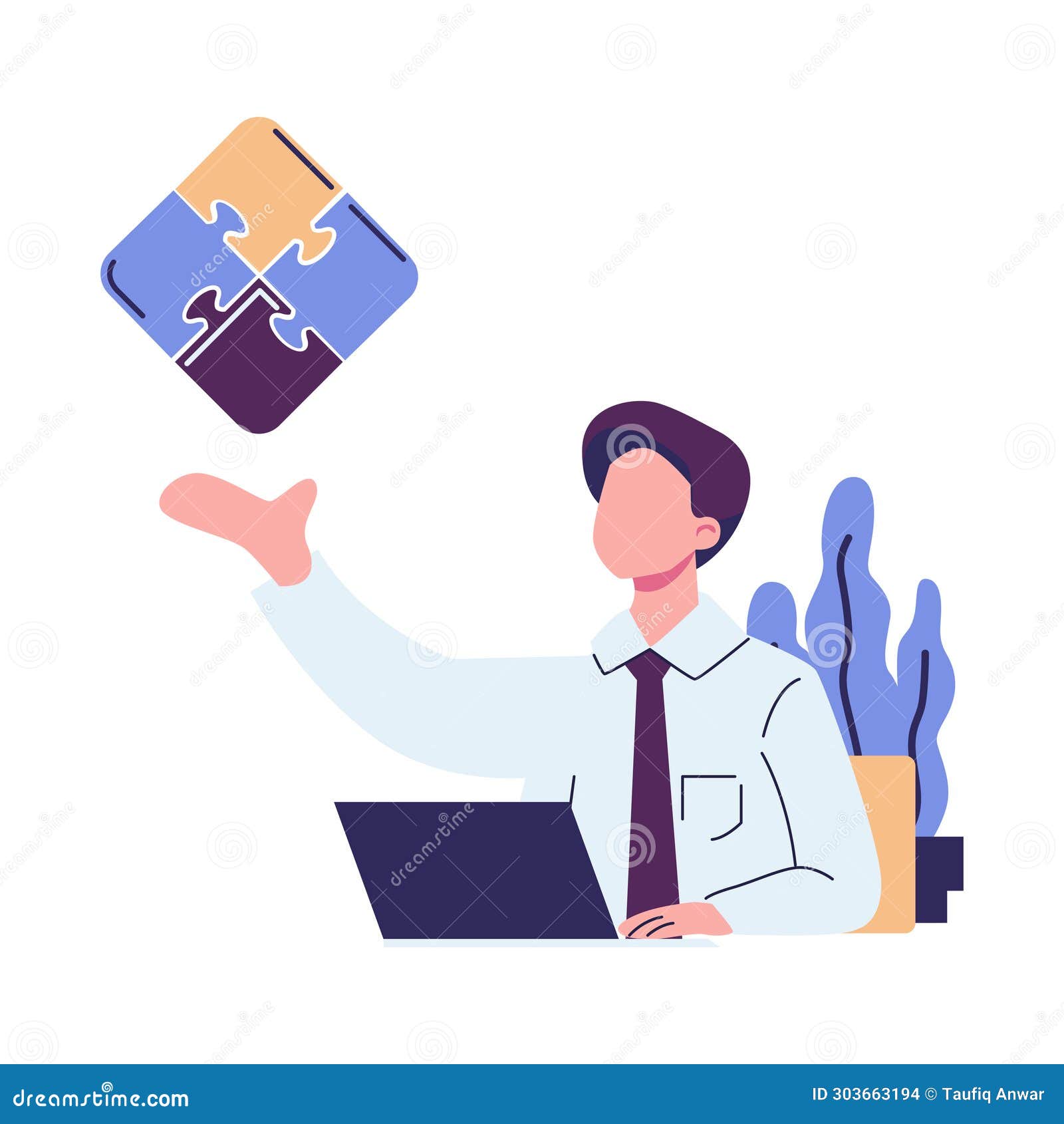 People Connecting Puzzle Elements Flat Style Illustration Vector Design ... People Connecting Puzzle Elements Flat Style Illustration Vector Design ...