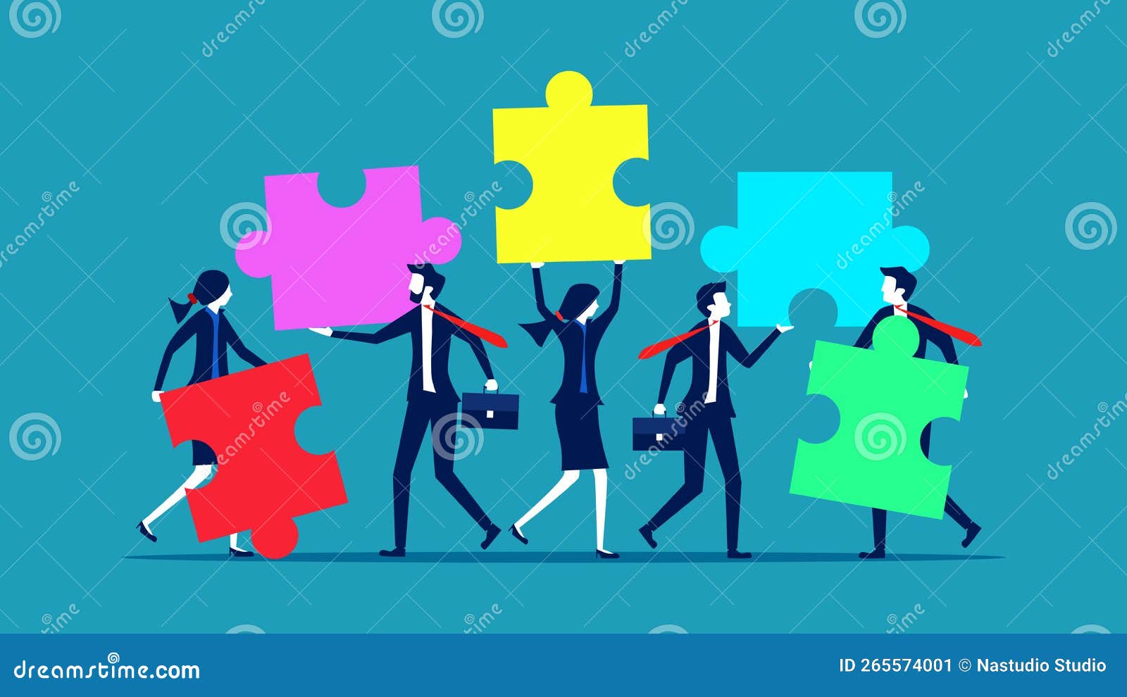 People Connecting Puzzle Elements. Symbol of Teamwork or Cooperation ...