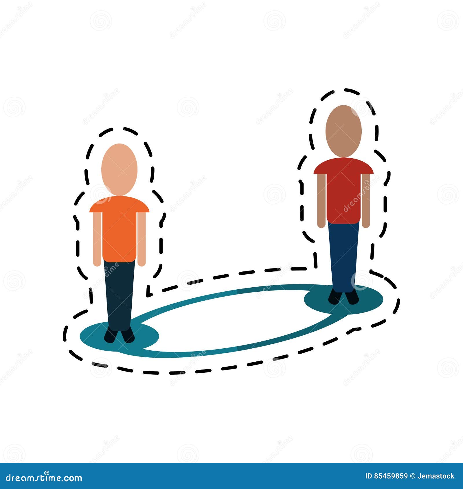 People Connecting Social Media-dotted Line Stock Vector - Illustration ...