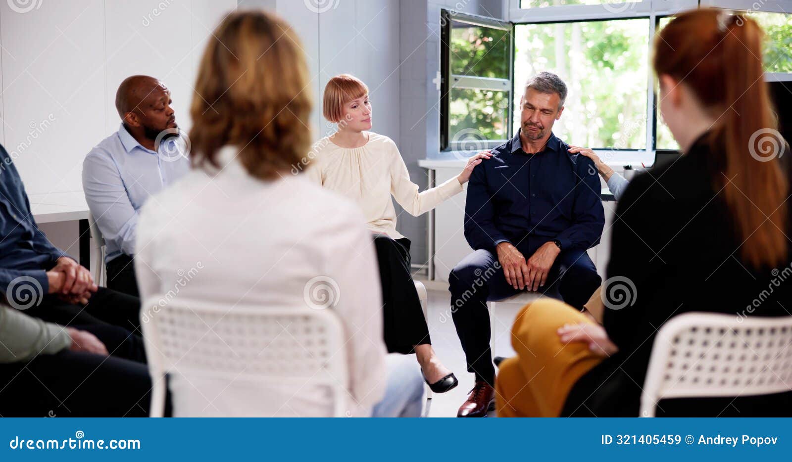 People Consoling Man stock image. Image of community - 321405459