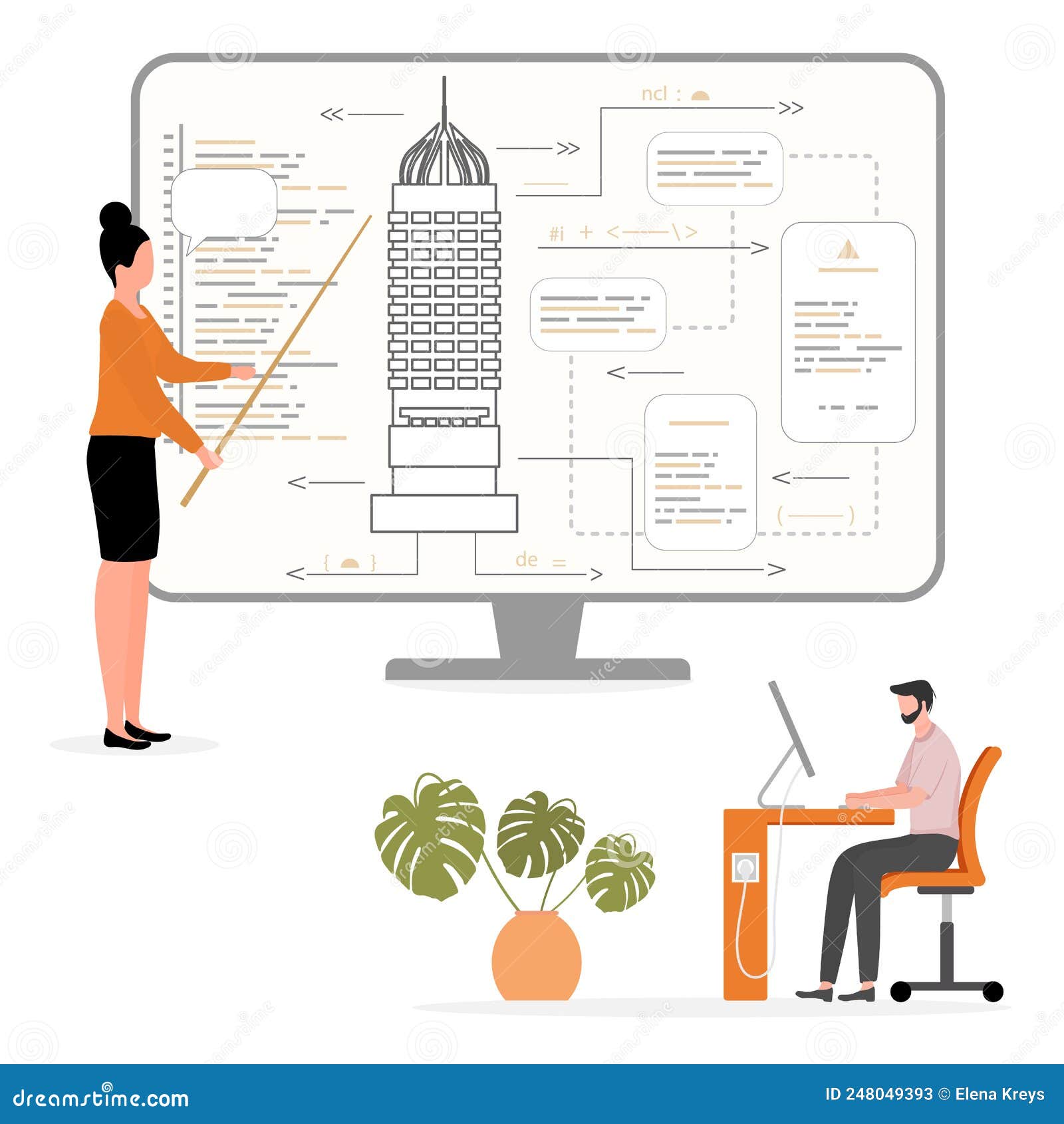 People Construction Building Online Education Stock Vector ...