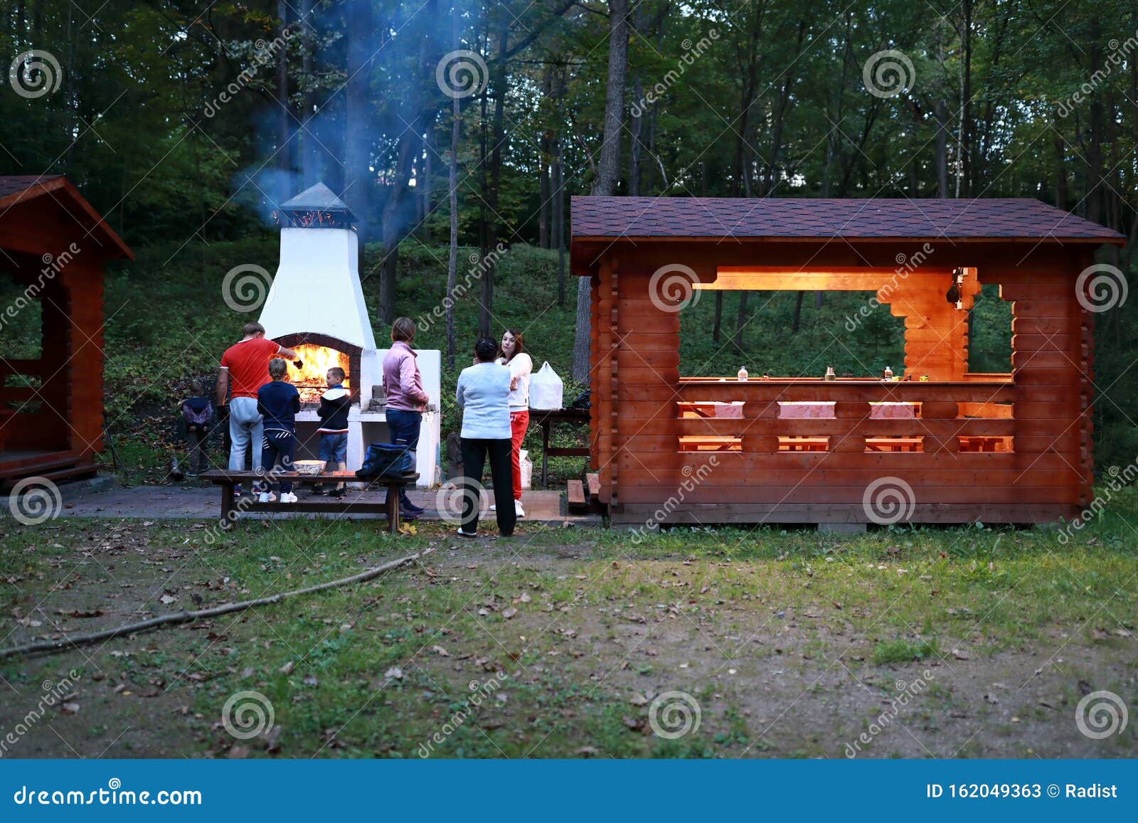 People cook barbecue stock image. Image of nature, holiday - 162049363