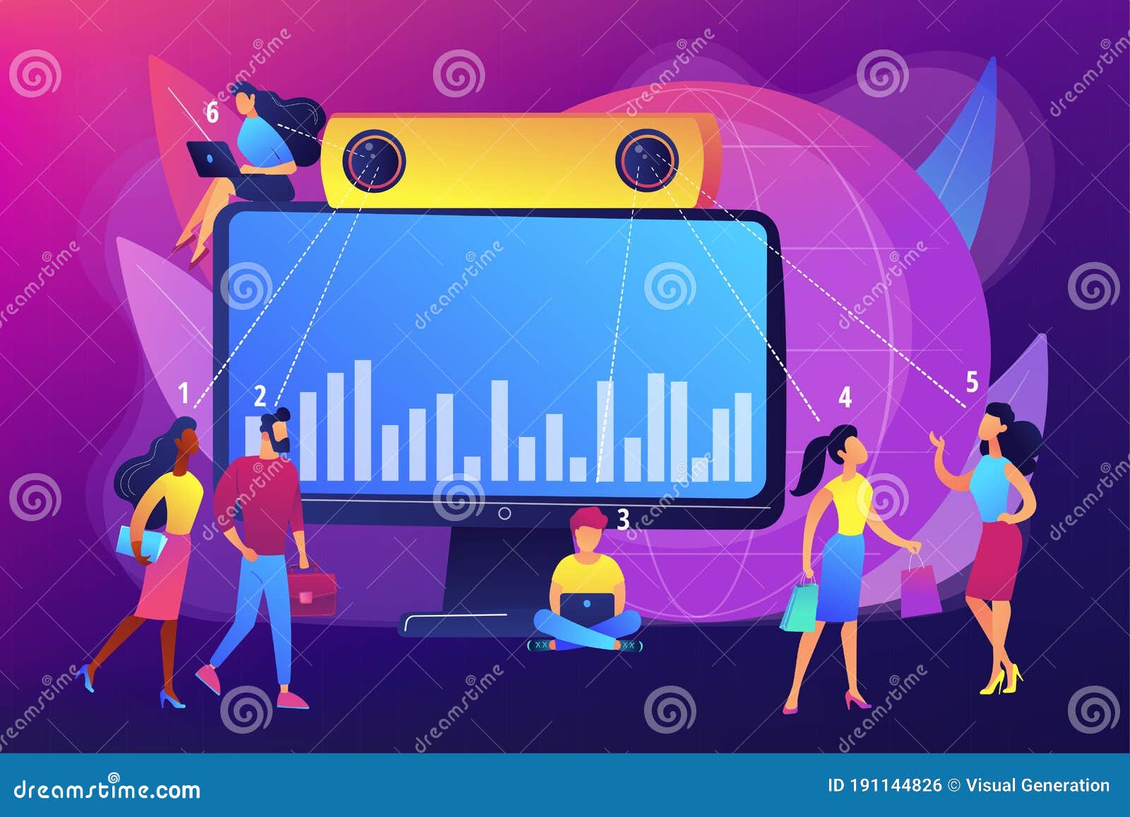 People Counter System Concept Vector Illustration Stock Vector ...
