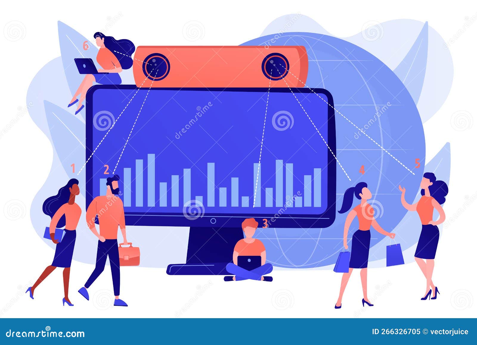 People Counter System Concept Vector Illustration Stock Vector ...