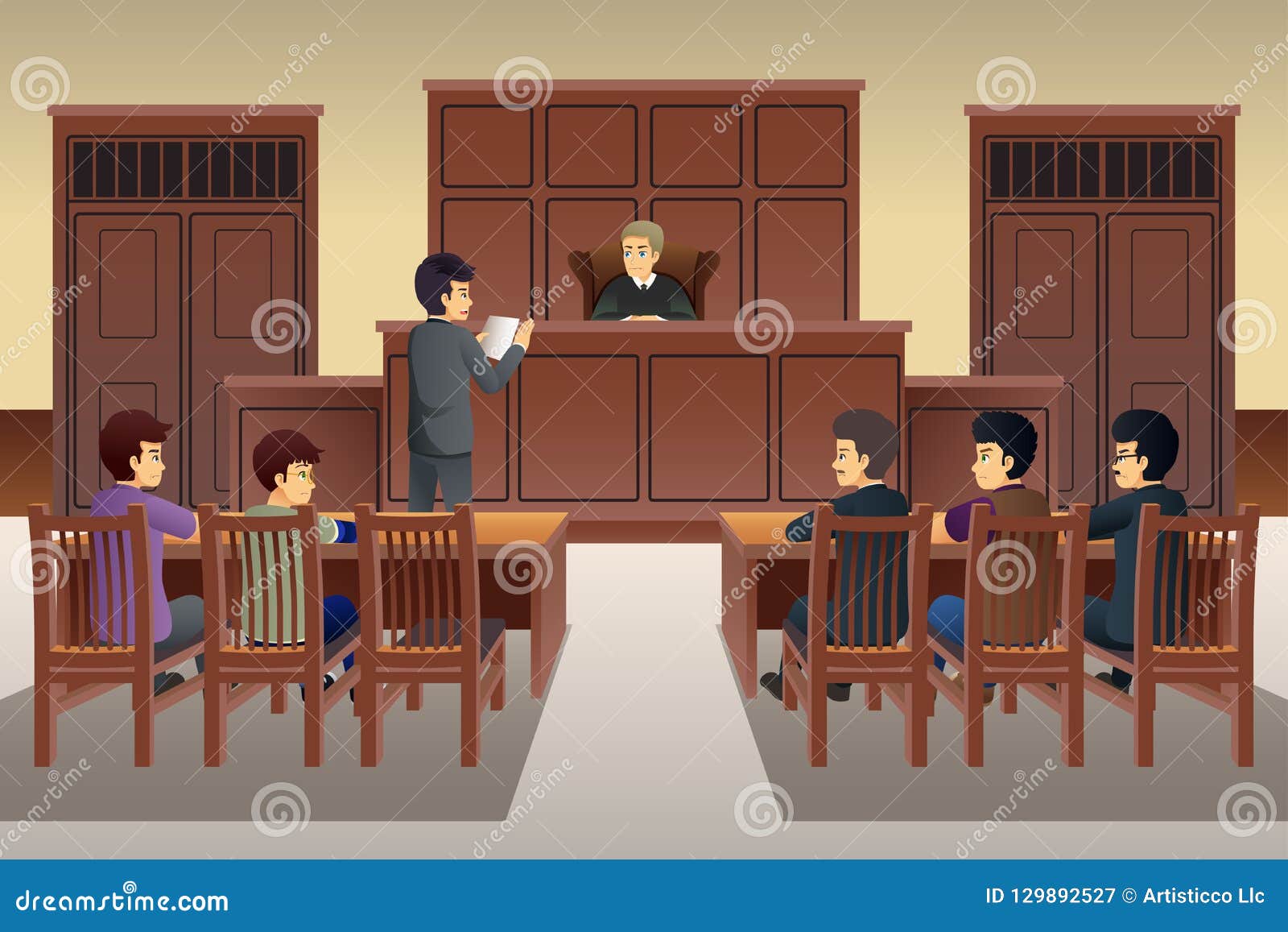 People in Court Scene Illustration Stock Vector - Illustration of ...