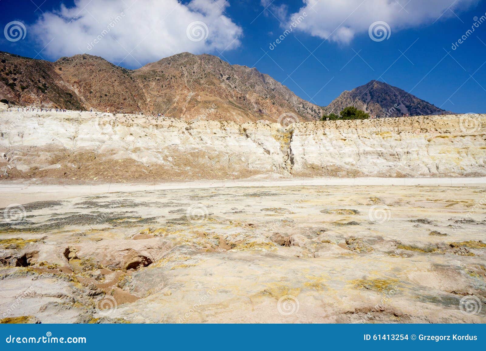 People in the Crater of an Active Volcano Stock Photo - Image of cloud ...