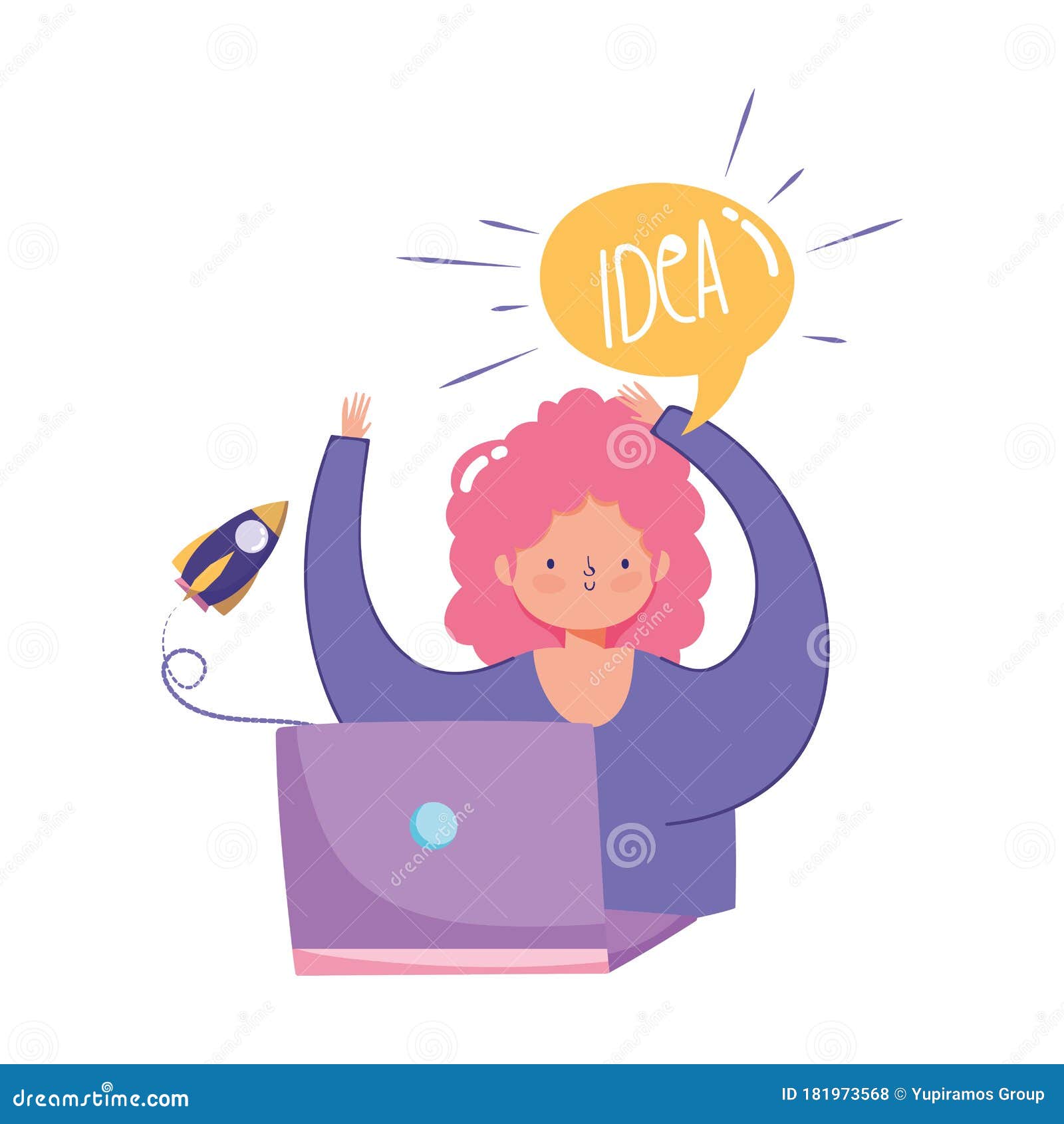 People Creativity and Technology,girl with Laptop Studying Idea Stock ...