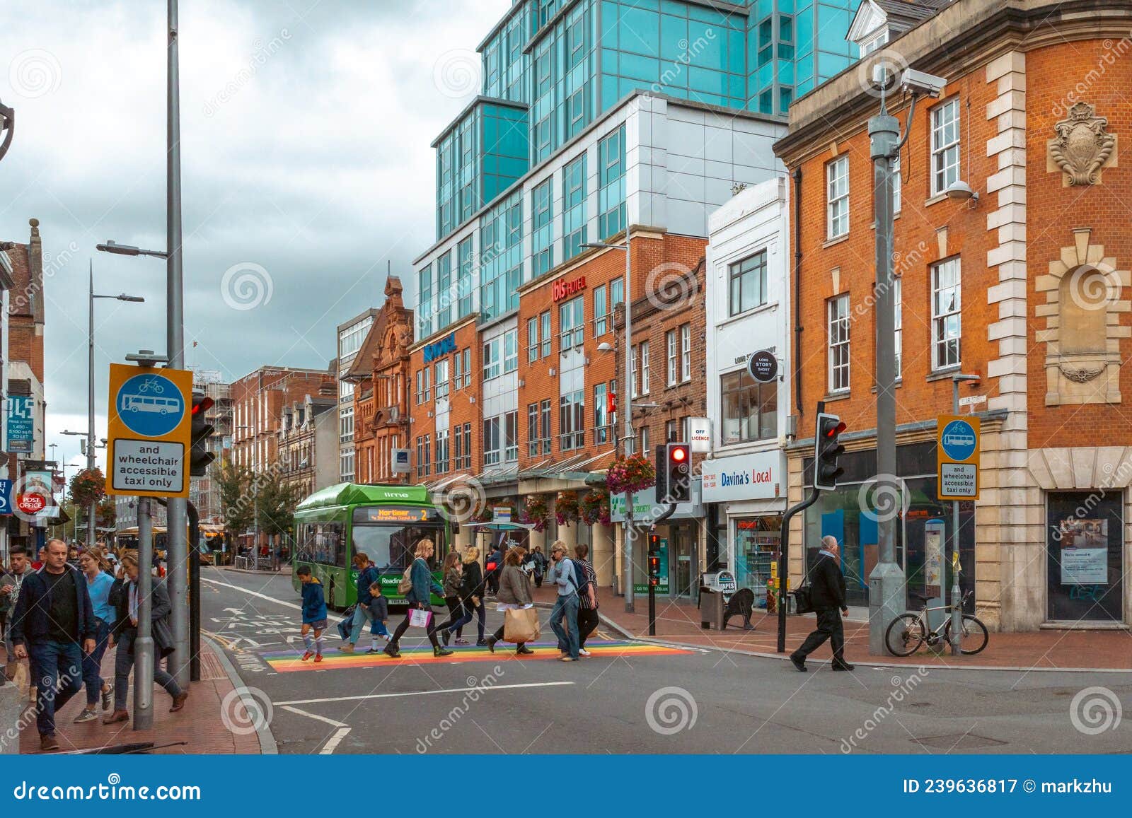 People Crossing Street at Friar Street, Reading, England, United ... People Crossing Street at Friar Street, Reading, England, United ...