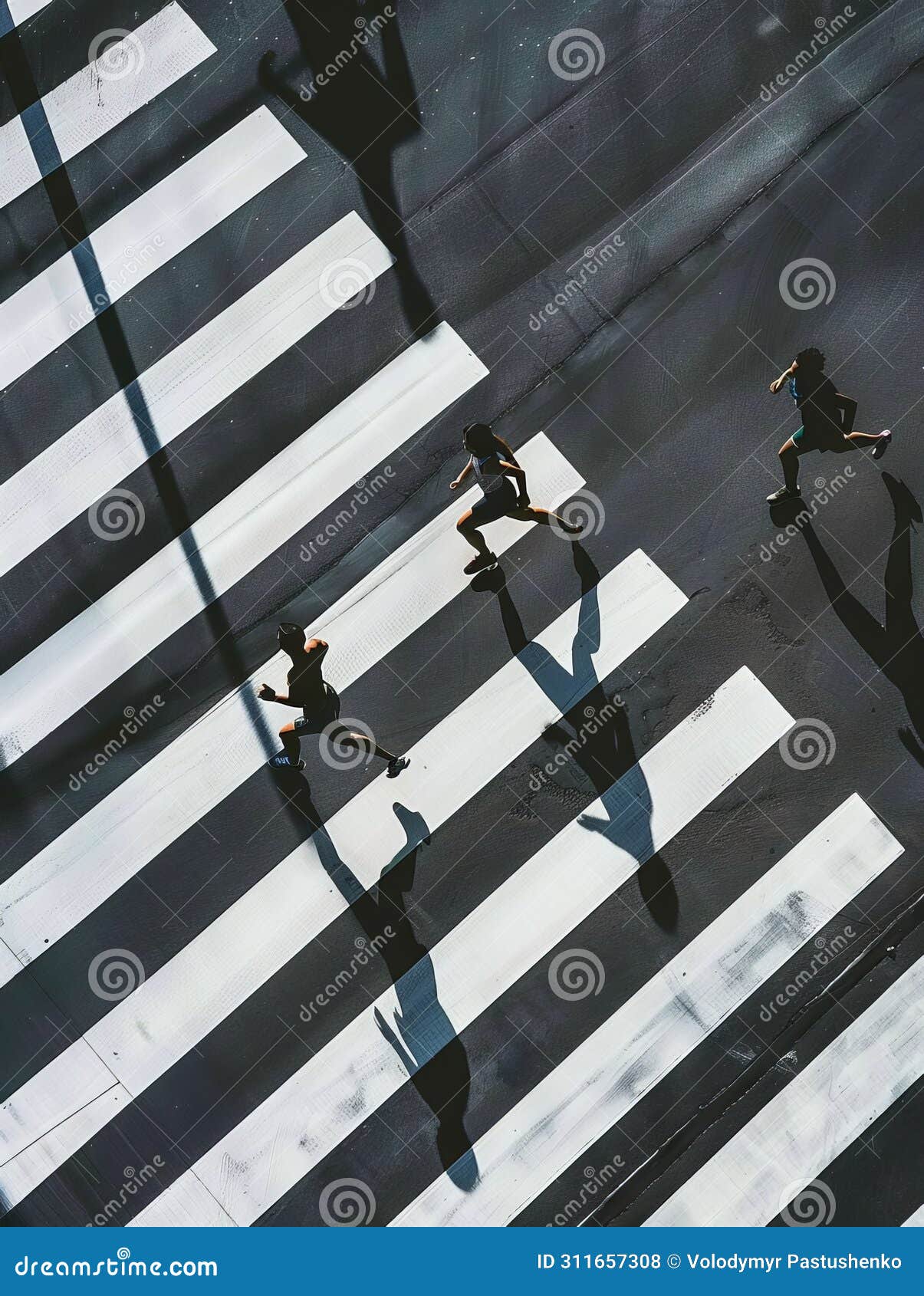 People Crossing Street Top View Stock Photo - Image of shadow, person ...