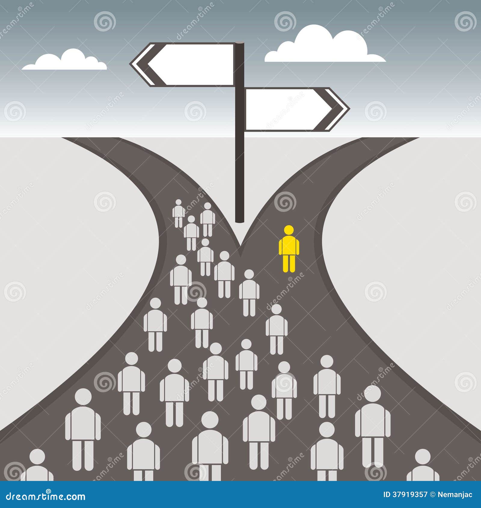 People on the crossroads stock illustration. Illustration of choosing ...