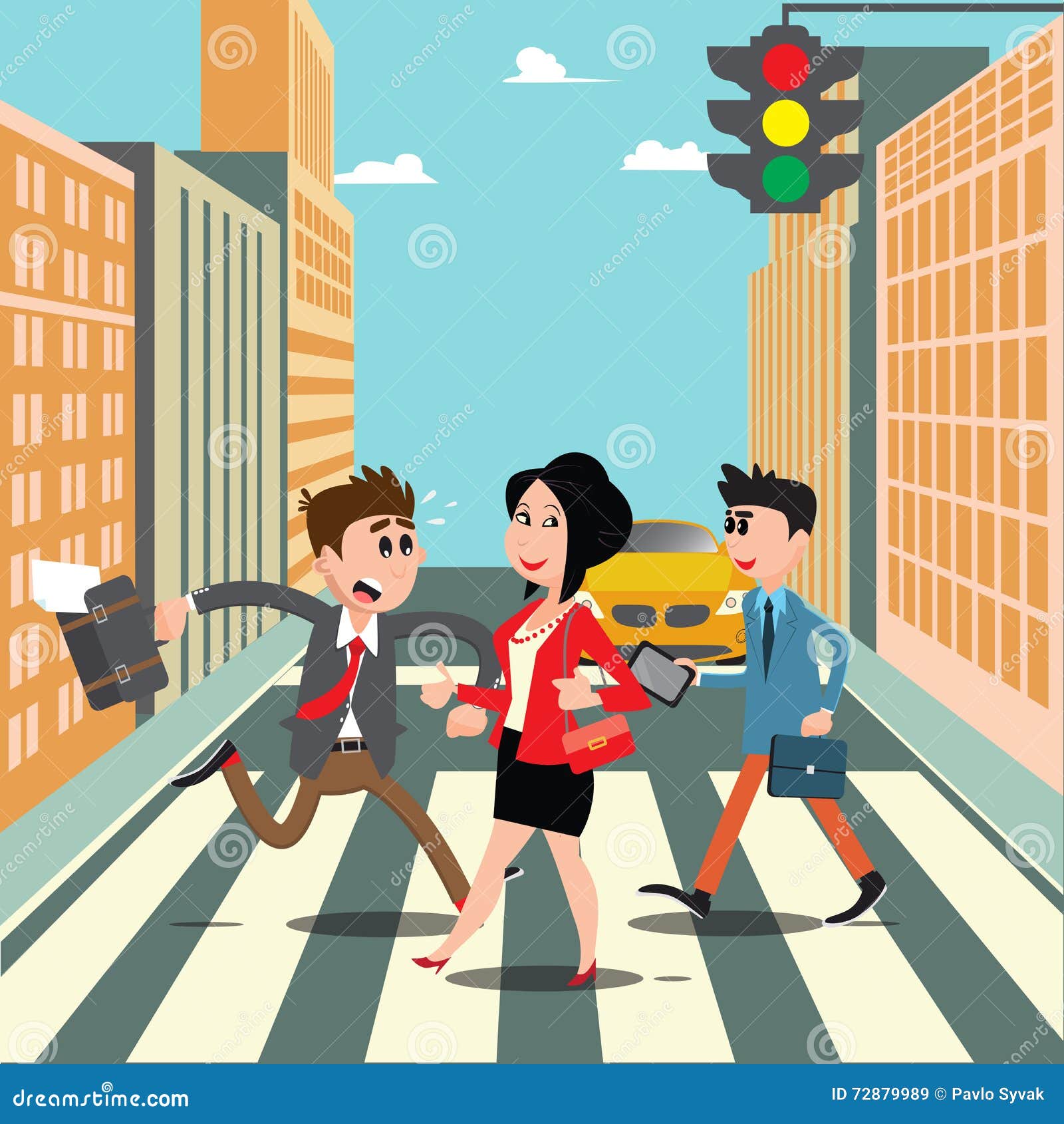 People on the Crosswalk. Businessman Hurry To Work Stock Vector ...