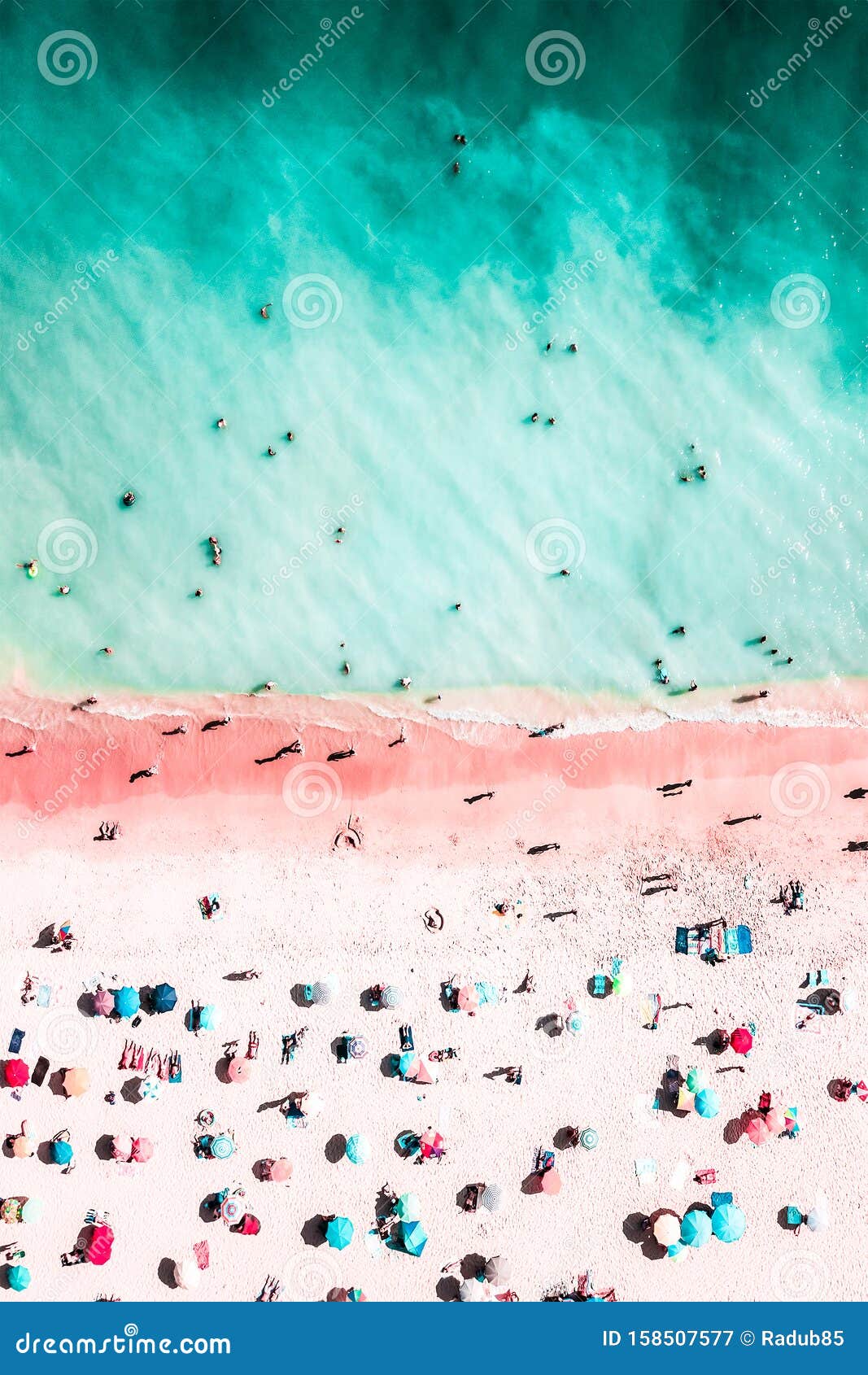 People Crowd on Beach stock image. Image of portuguese - 158507577