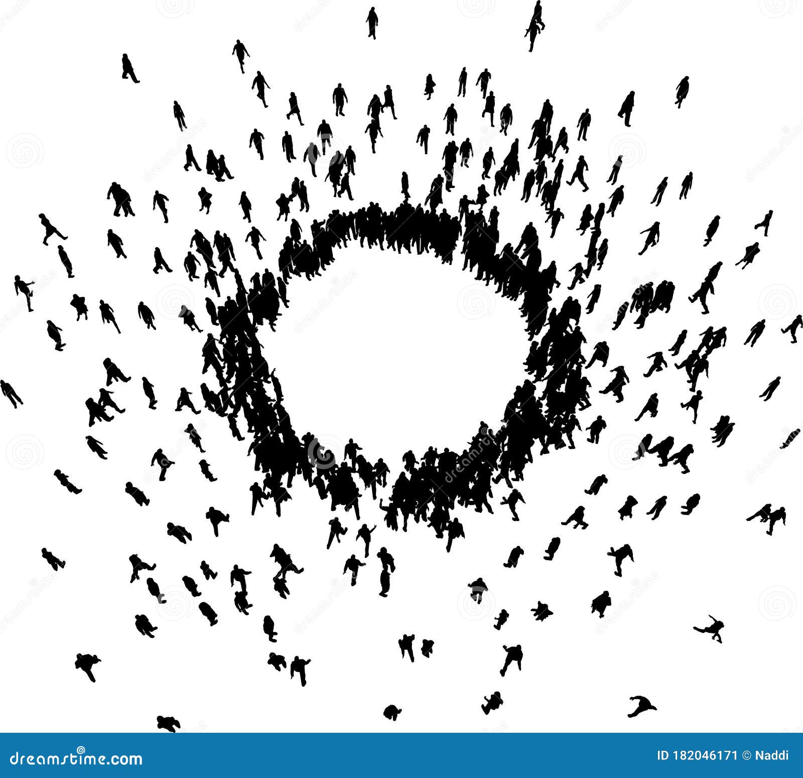 People Crowd in Circle Shape. Society Concept Stock Vector ...