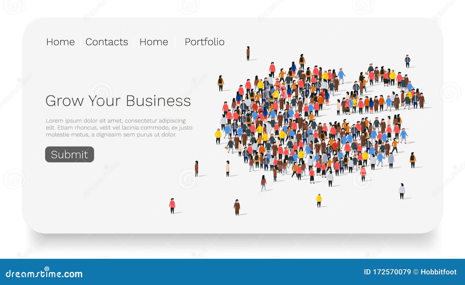 People Crowd in Form of Pie Chart Composed of People. Web Site Landing ...