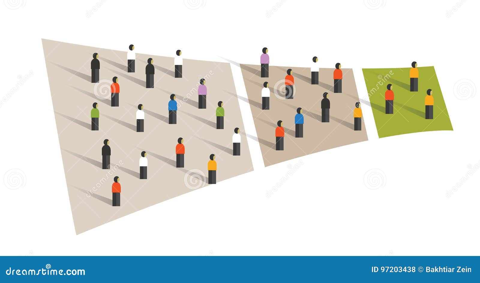 People Crowd Funnel Flow Conversion Group Graphic Sampling Vector ...