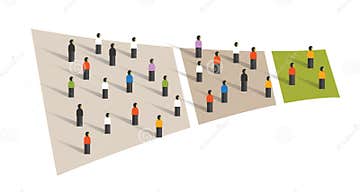 People Crowd Funnel Flow Conversion Group Graphic Sampling Stock Vector ...