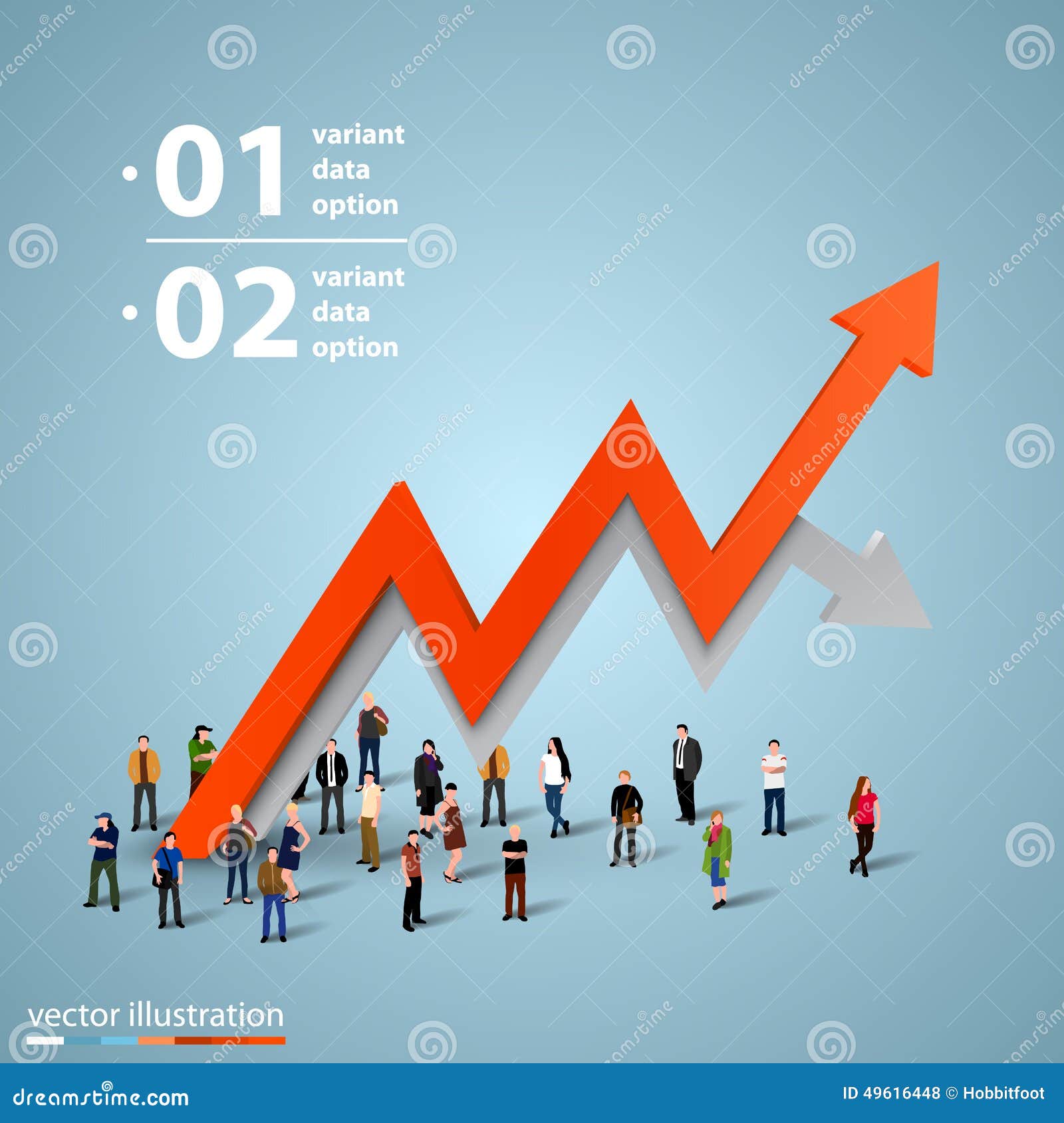 People crowd with a graph stock vector. Illustration of future - 49616448