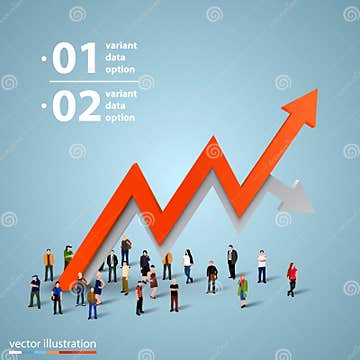 People crowd with a graph stock vector. Illustration of future - 49616448