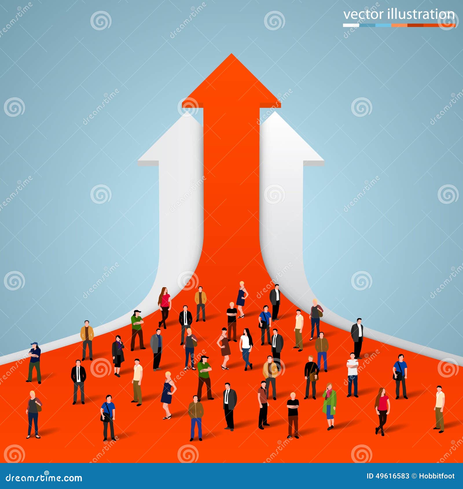People crowd on the graph stock vector. Illustration of business - 49616583