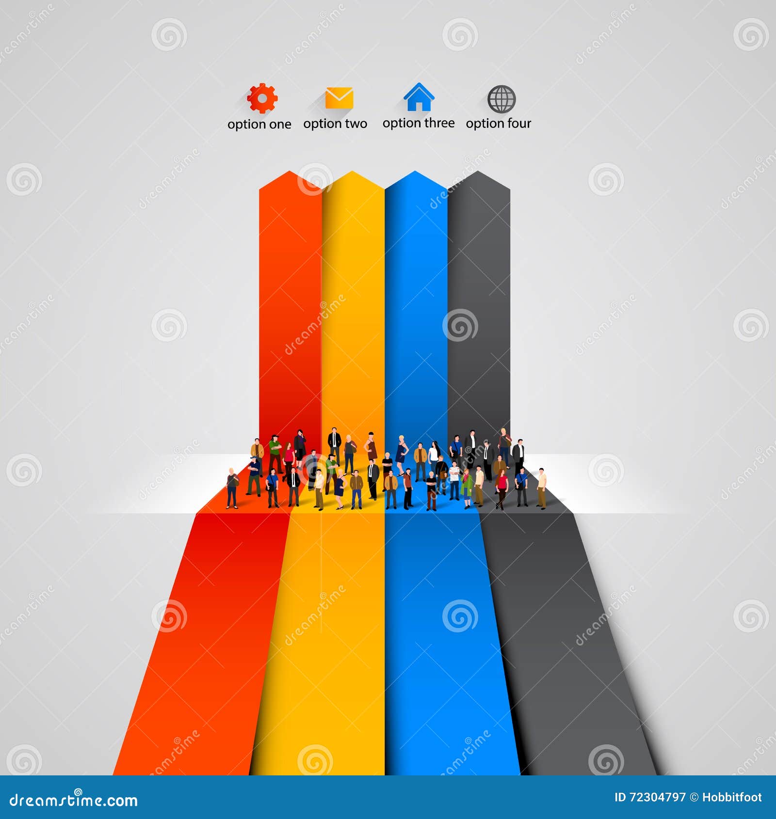 People Crowd on the Graph. Vector Illustration Stock Vector ...