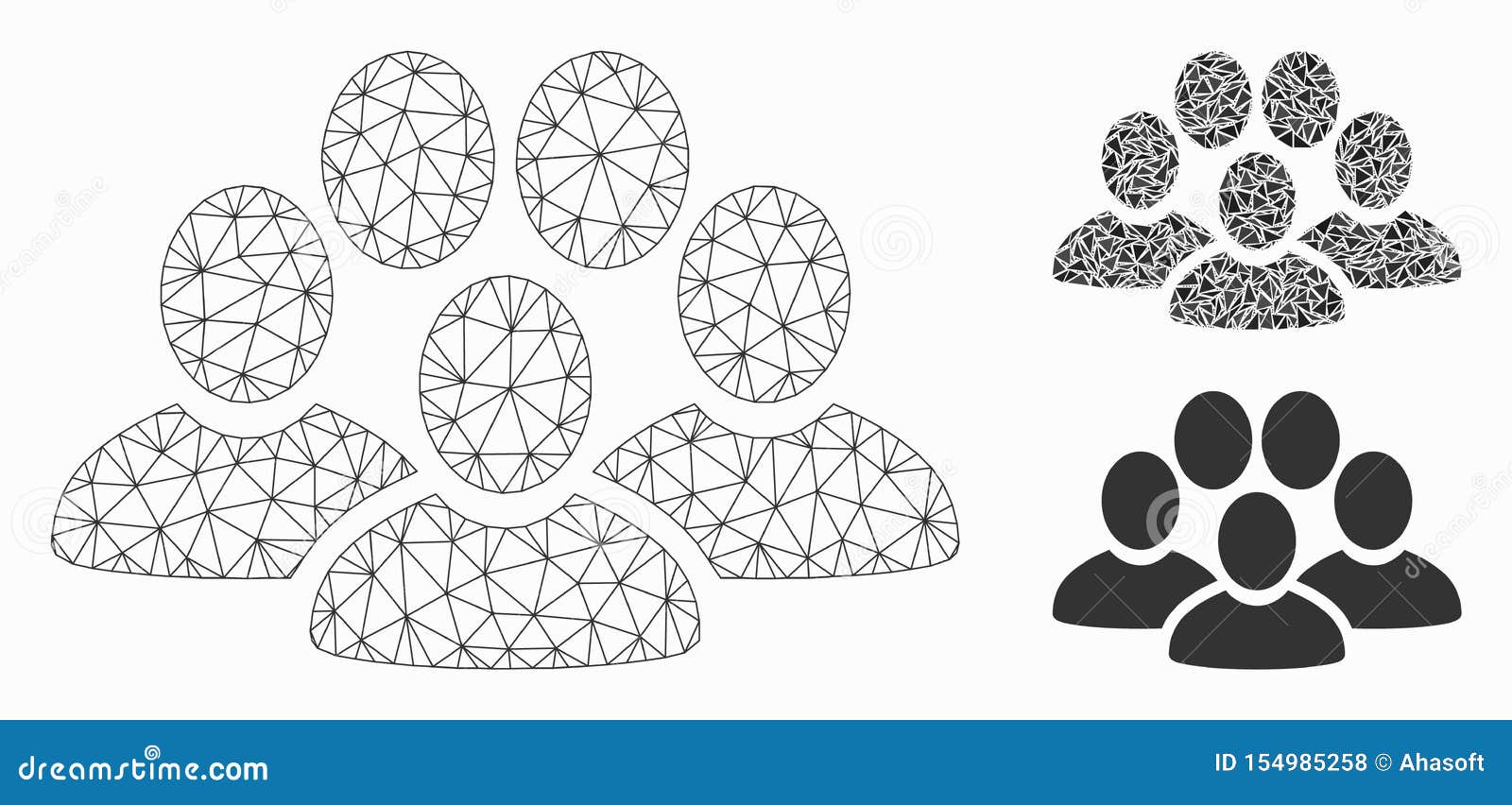 People Crowd Vector Mesh 2D Model and Triangle Mosaic Icon Stock Vector ...