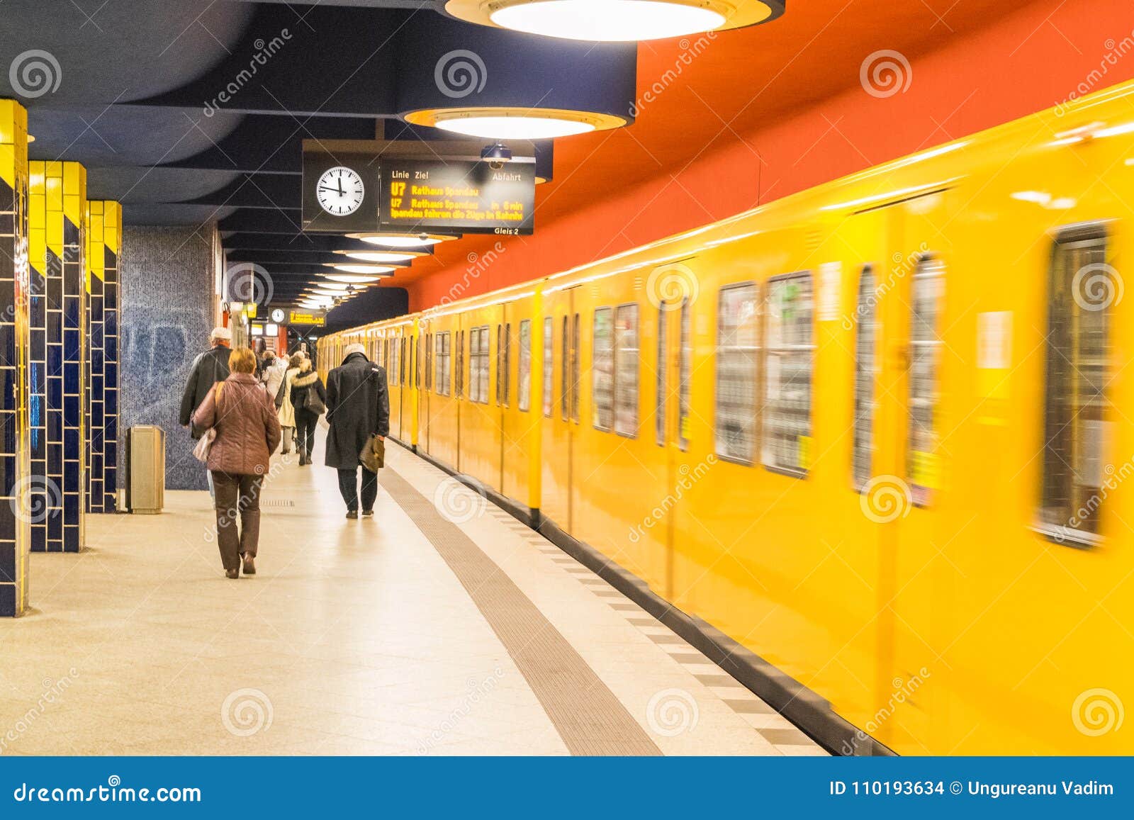 People Crowd Walking at Subway, Train Passing by Editorial Stock Image ...