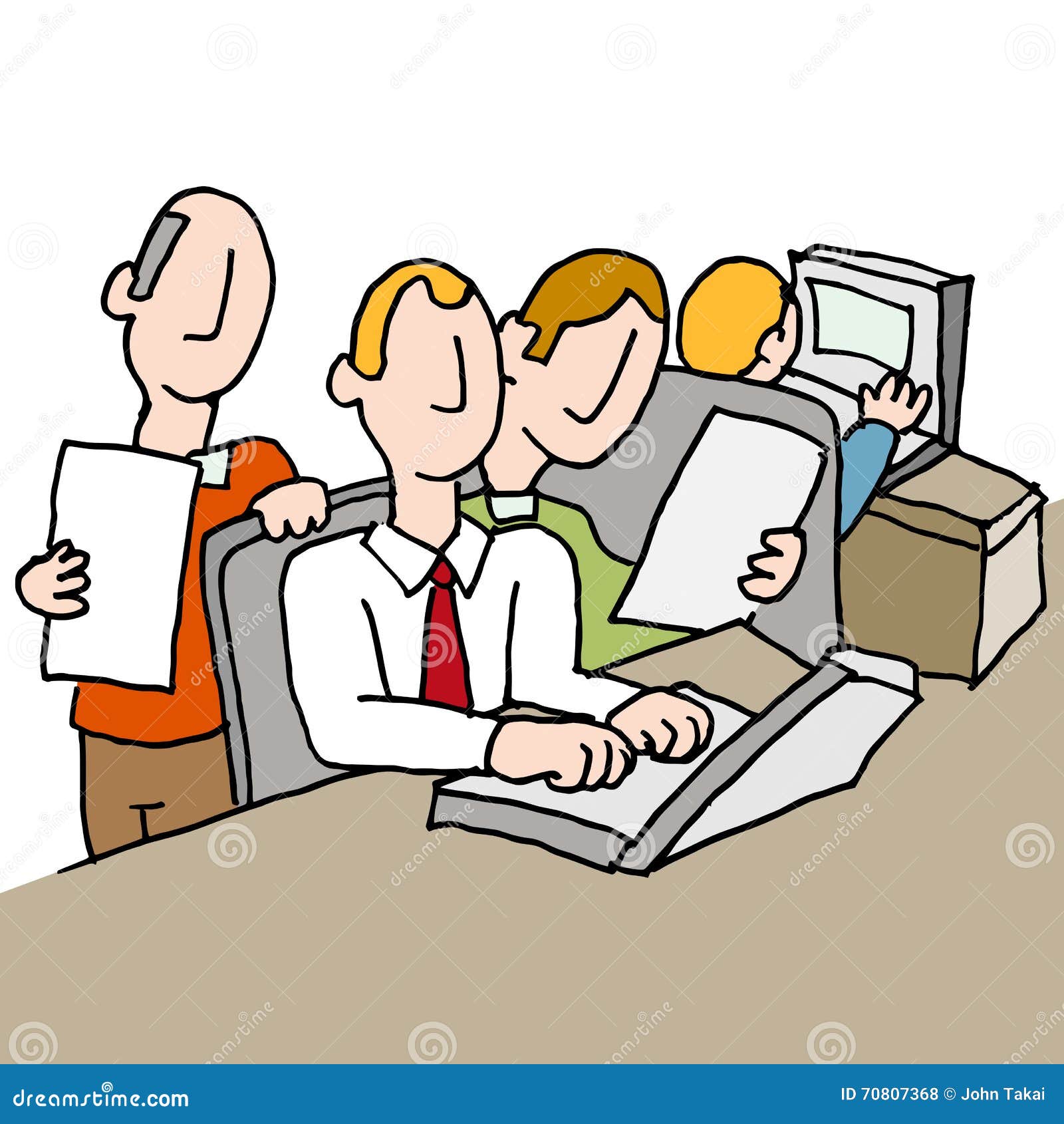 People in a Crowded Workplace Stock Vector - Illustration of business ...