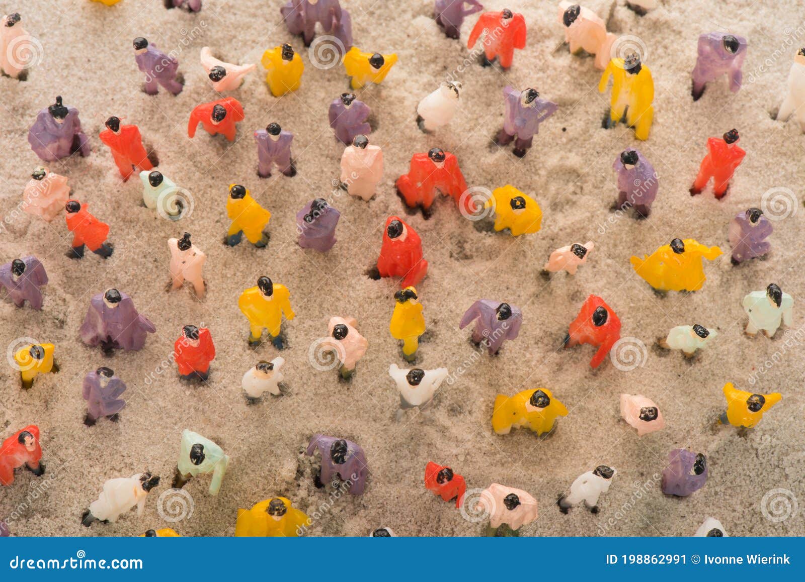 People crown in sand stock image. Image of plastic, crowd - 198862991