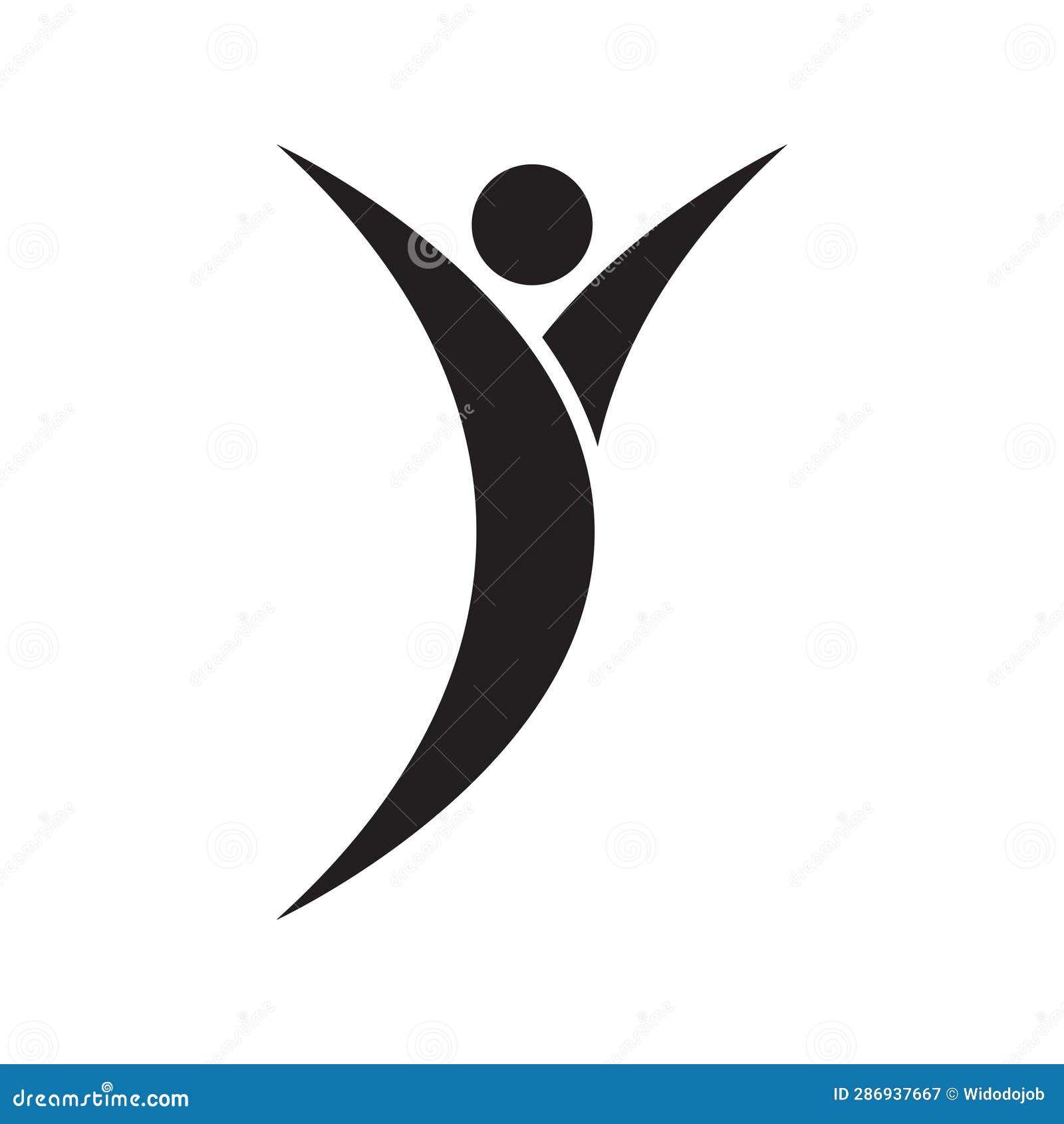 People Curved Raise Hands Icon Logo Design Vector Illustration Stock ...