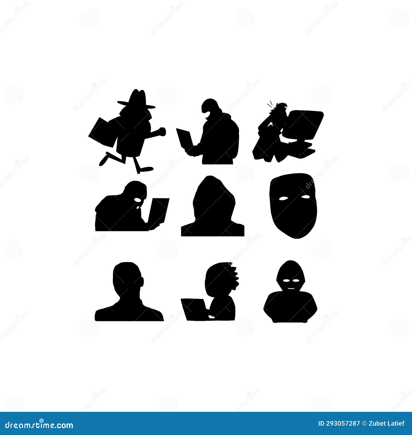 People Cyber Hacker Illustration Creative Design Stock Vector ...