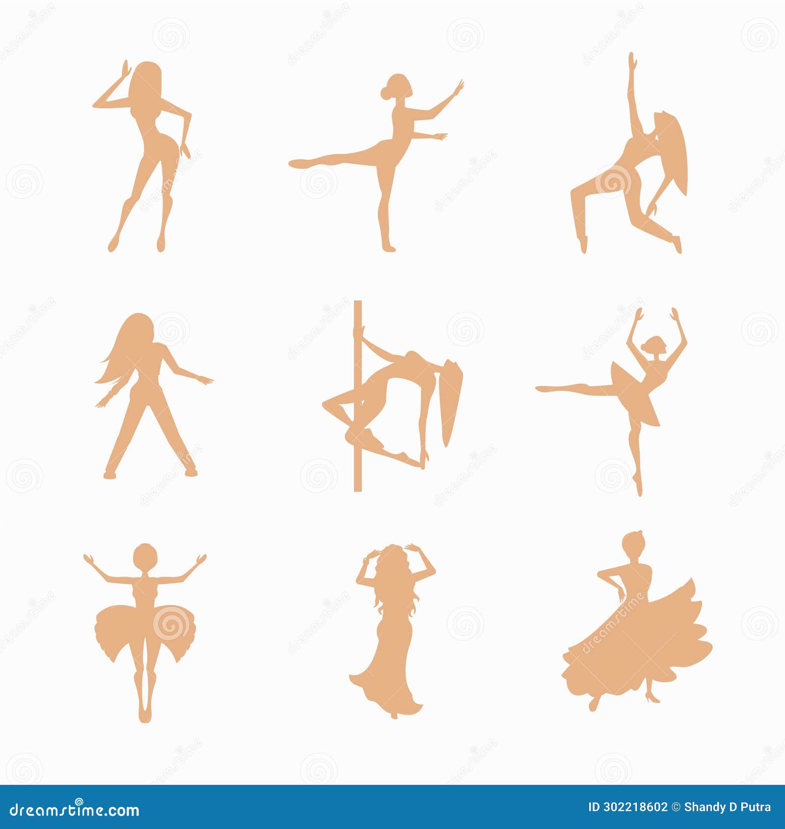 People Dance Icons Set Vector Stock Vector - Illustration of beauty ...
