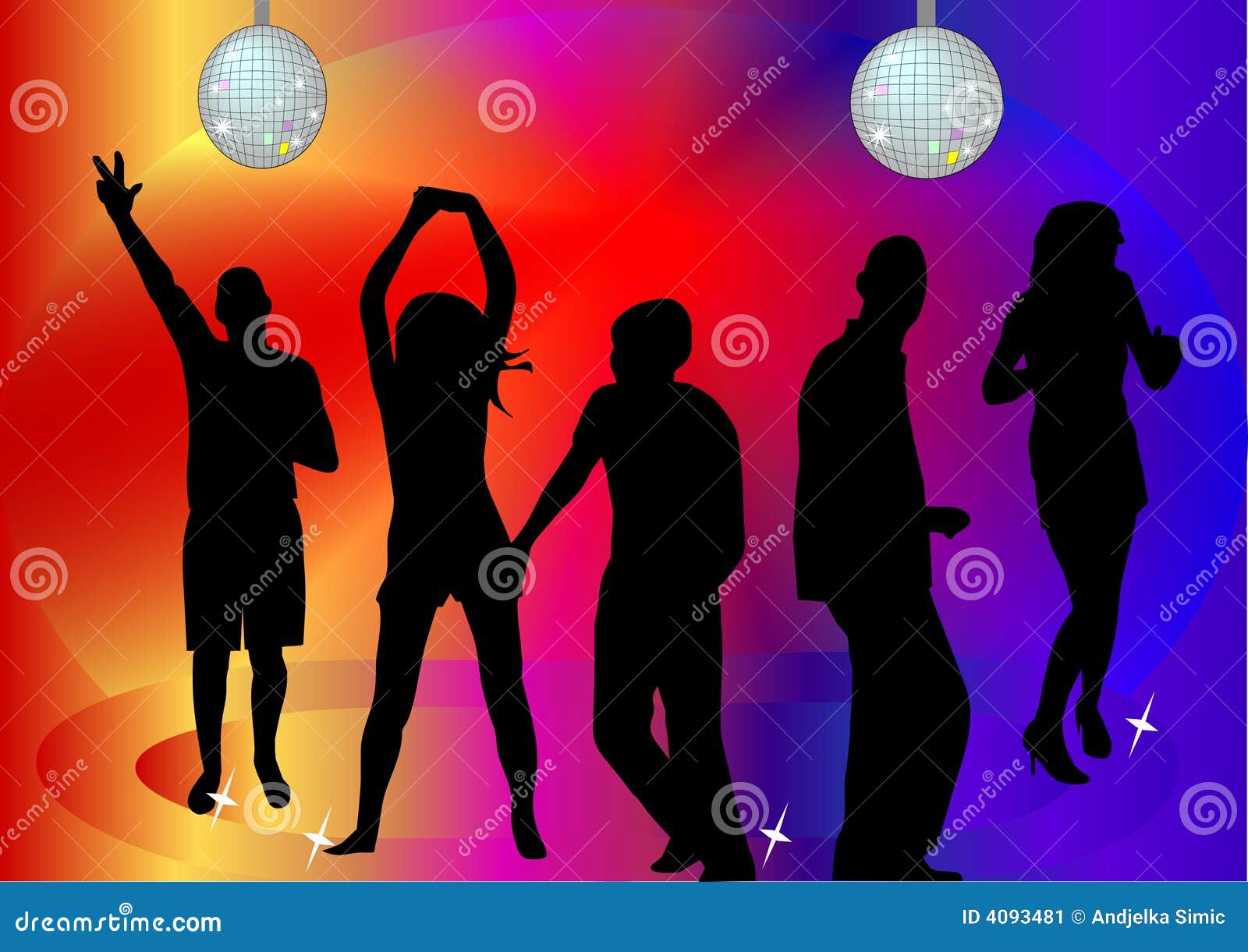 People Dancing in the Disco Stock Vector - Illustration of people ...