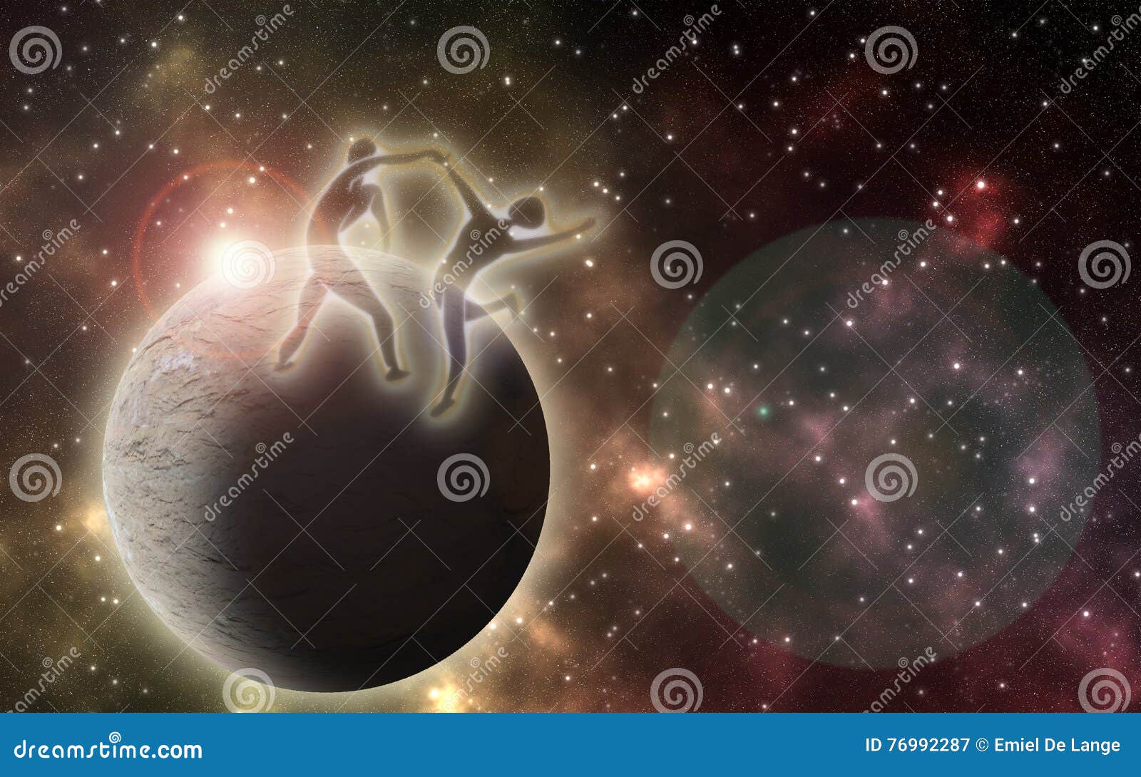 People Dancing on the Moon. Stock Illustration - Illustration of idea ...