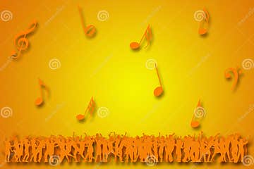 People Dancing and Music Notes Stock Illustration - Illustration of ...