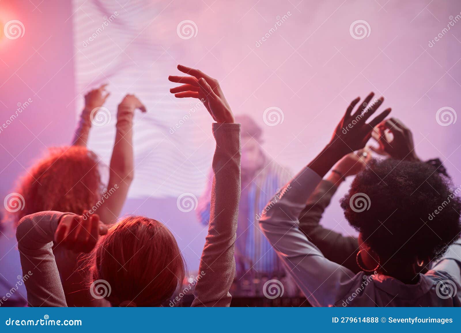 People Dancing in Neon Lights at Nightclub Stock Photo - Image of music ...