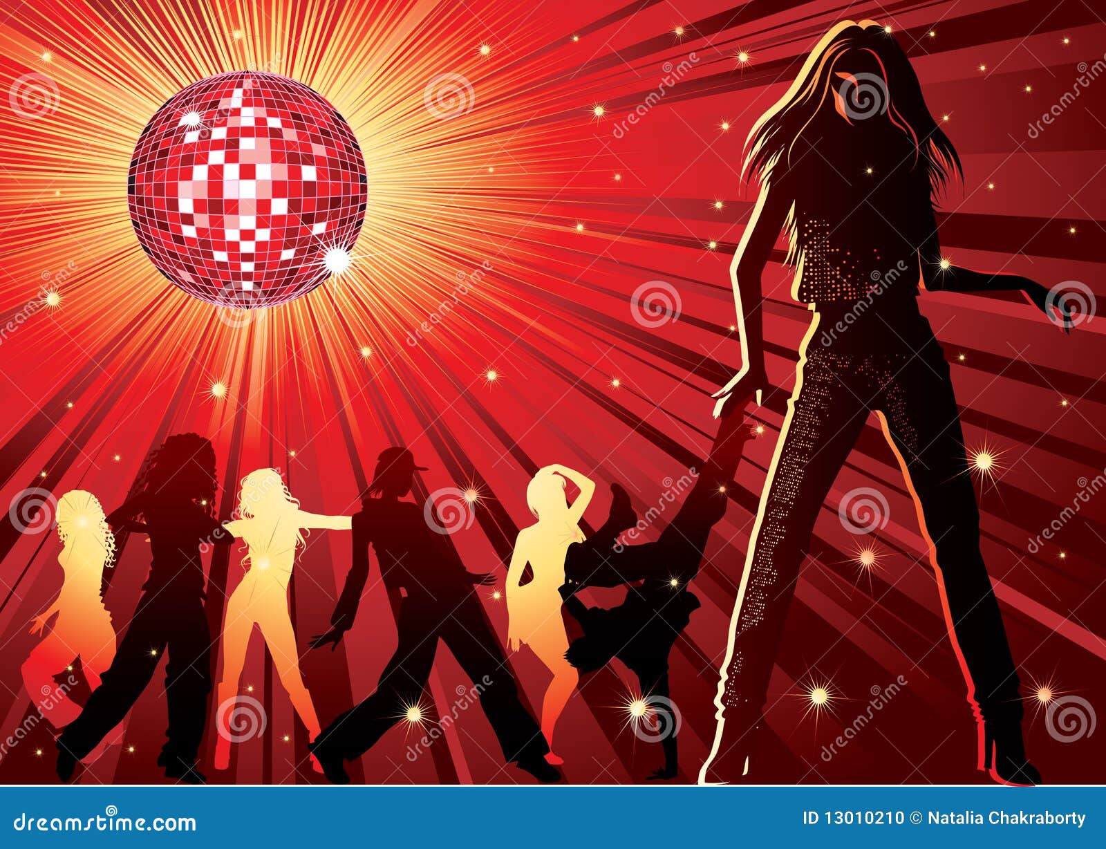People Dancing in Night-club Stock Vector - Illustration of dots, disco ...