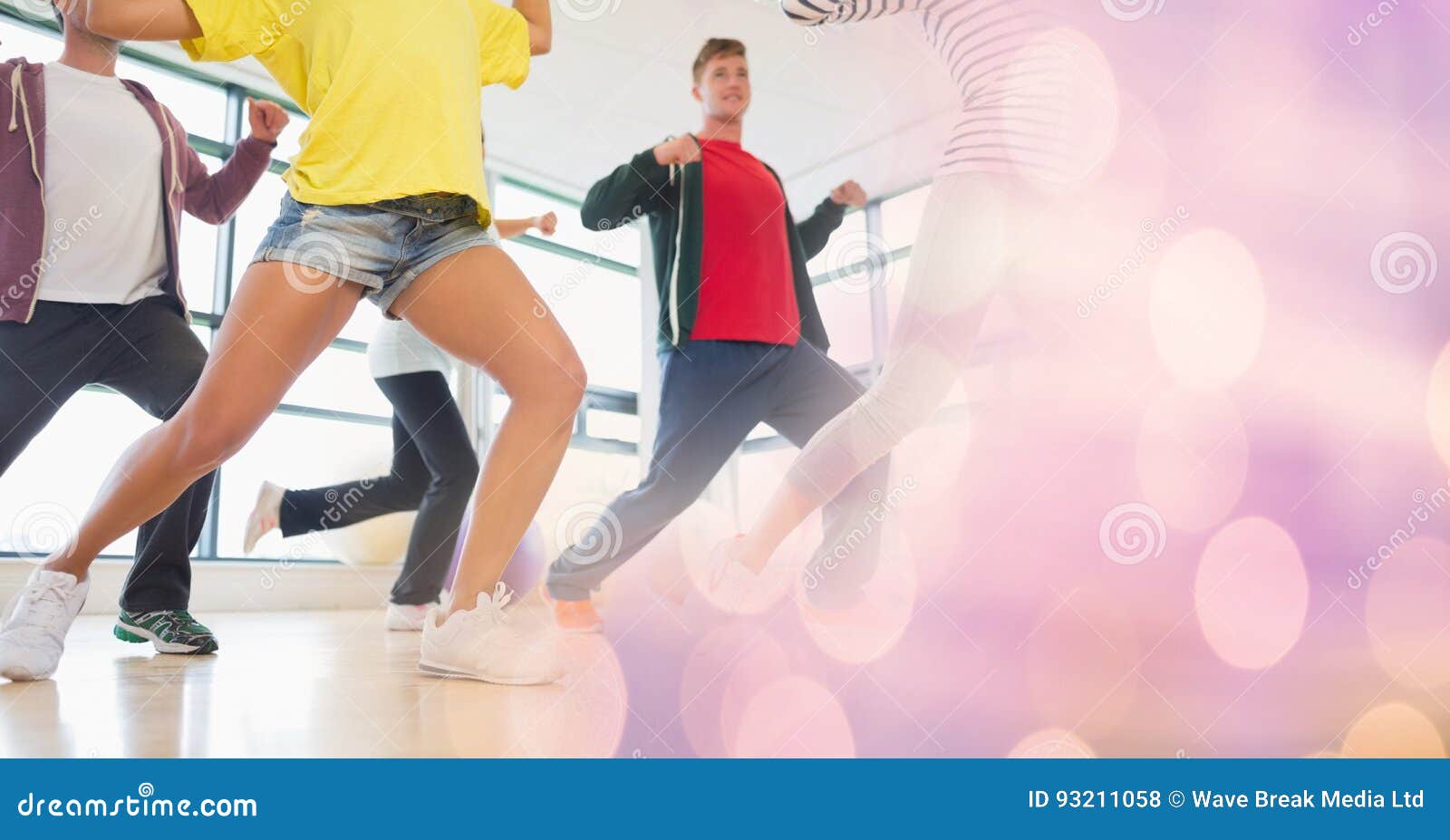 People Dancing and Pink Bokeh Transition Stock Photo - Image of body ...