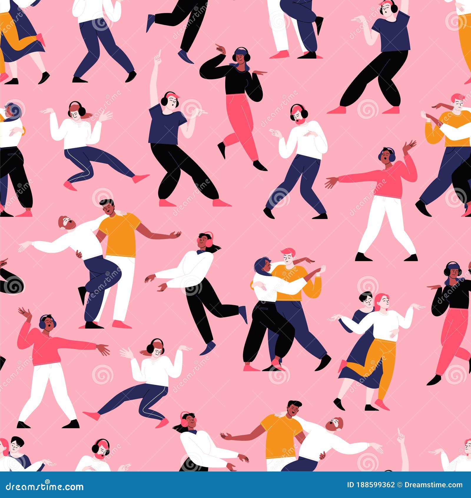 People dancing stock vector. Illustration of girl, holding - 188599362