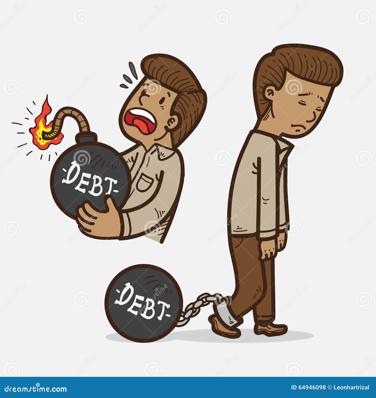 People on debt stock vector. Illustration of bank, bomb - 64946098