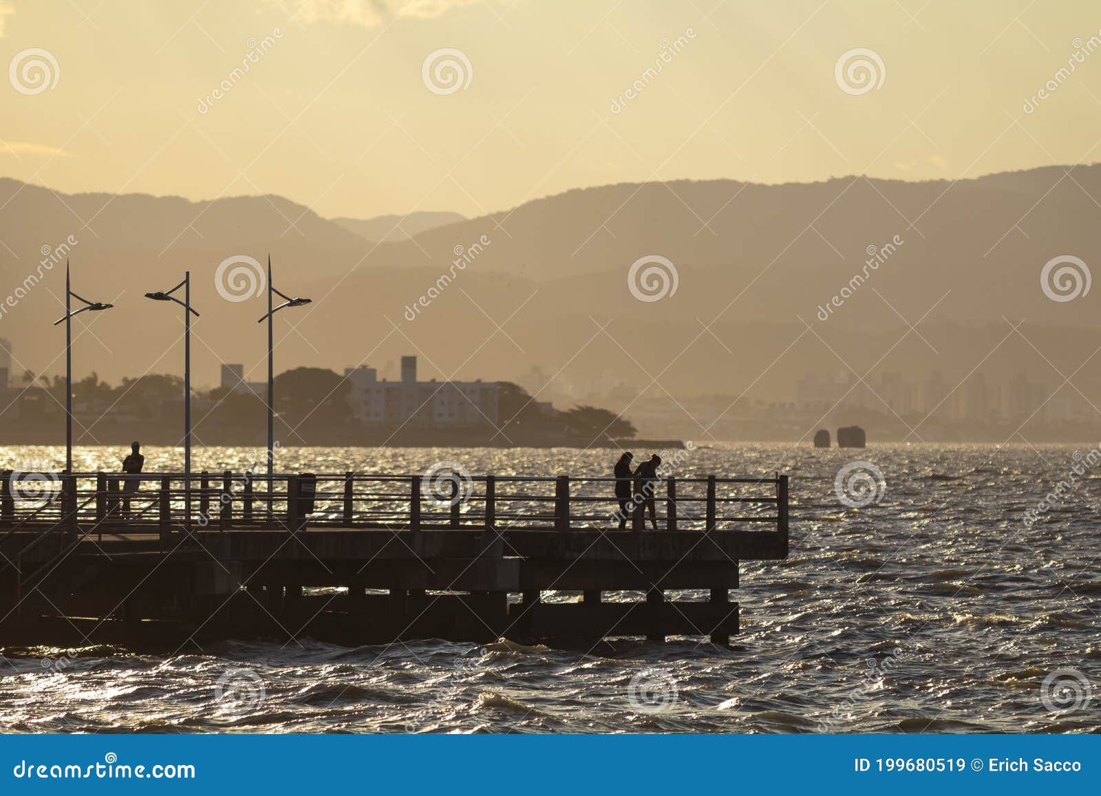 People on the Deck at Sunset in Florianopolis, Santa Catarina, Brazil ...