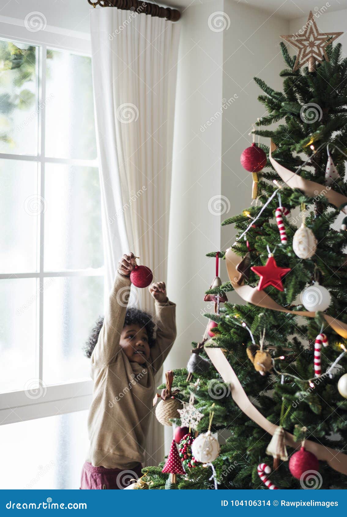 People Decorating Christmas Tree Stock Photo - Image of child ...