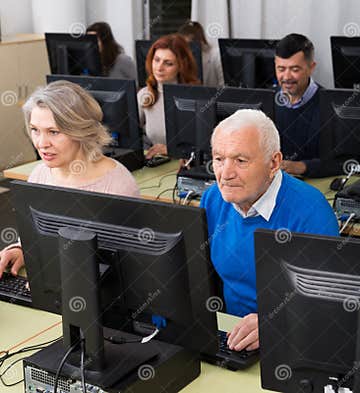People of Different Ages Learning To Use Computers Stock Image - Image ...