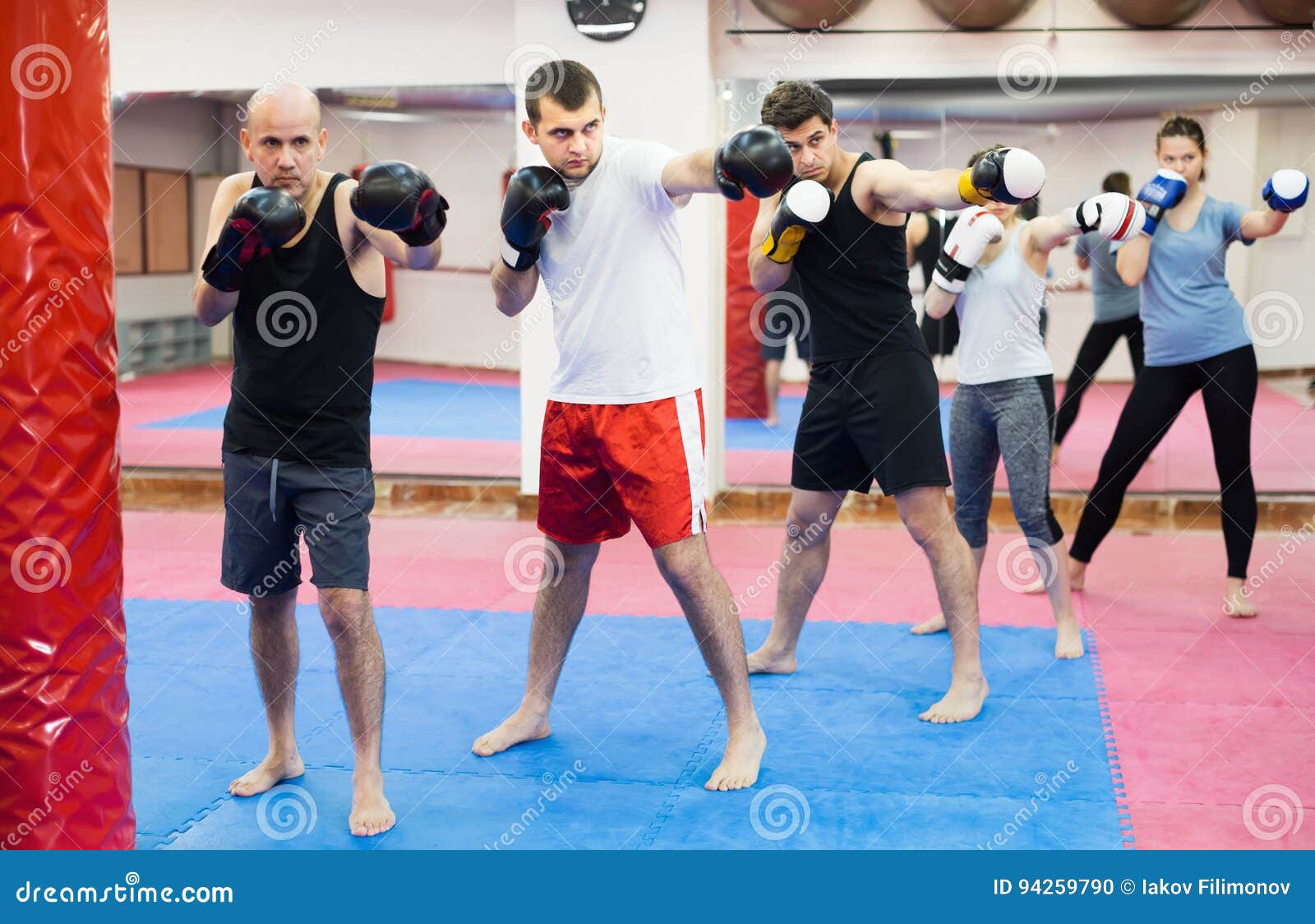 People of Different Ages Training at Kickboxing Stock Photo - Image of ...