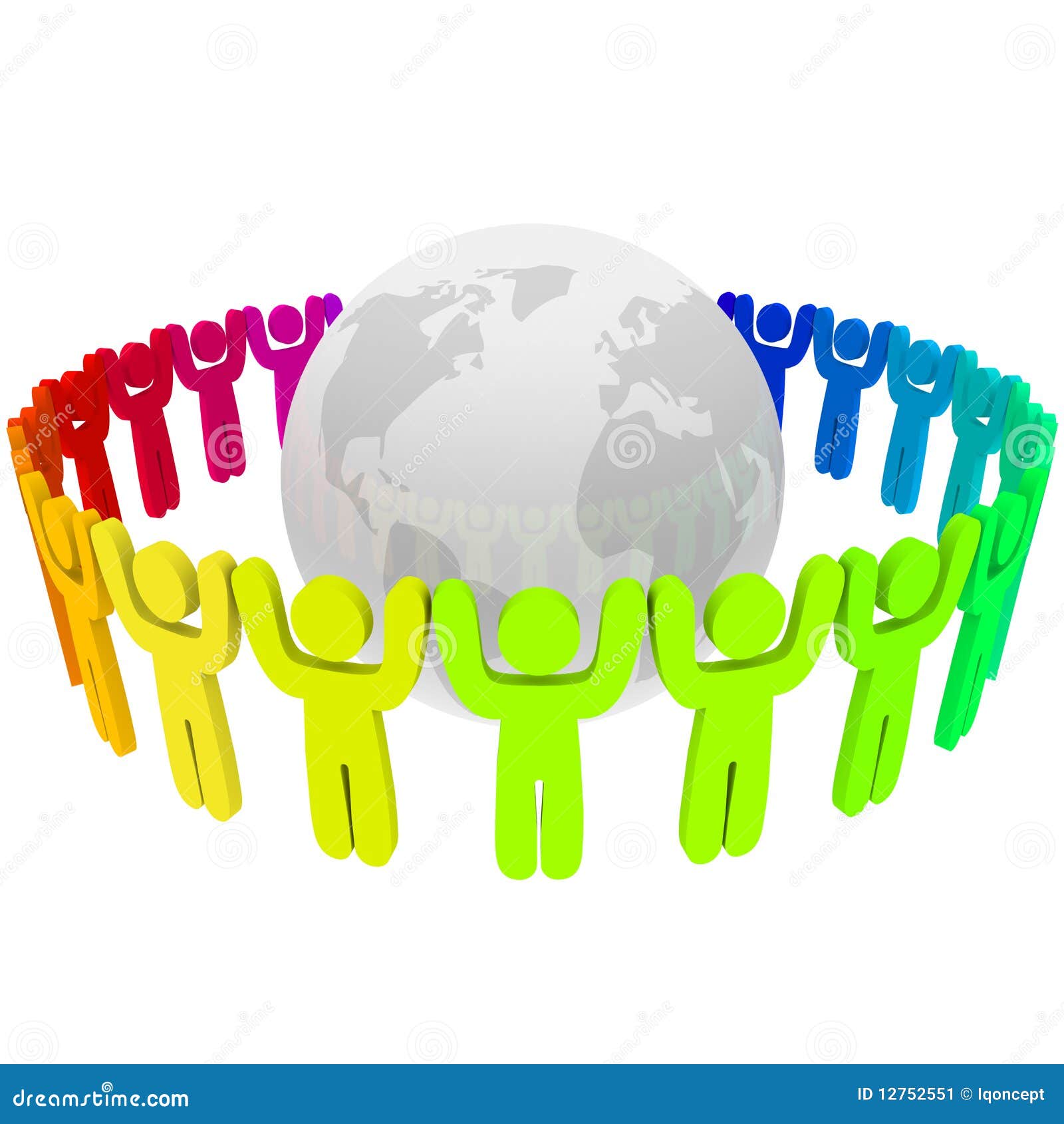 People of Different Colors Around Earth Stock Illustration ...