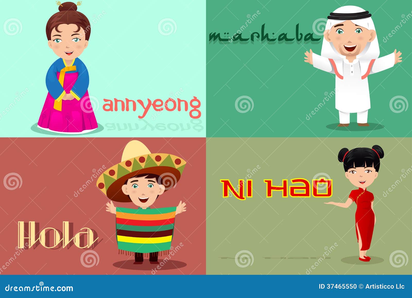People from Different Cultures Saying Hello Stock Vector - Illustration ...